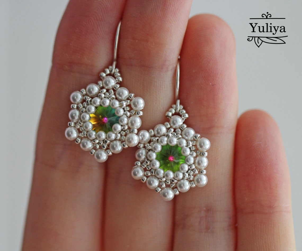 Beaded earring tutorial Earrings tutorial Beading pattern | Etsy