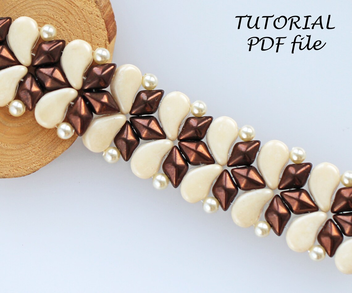 Tutorial Bead Bracelet Paisley Diamonduo Pattern Beading - Etsy