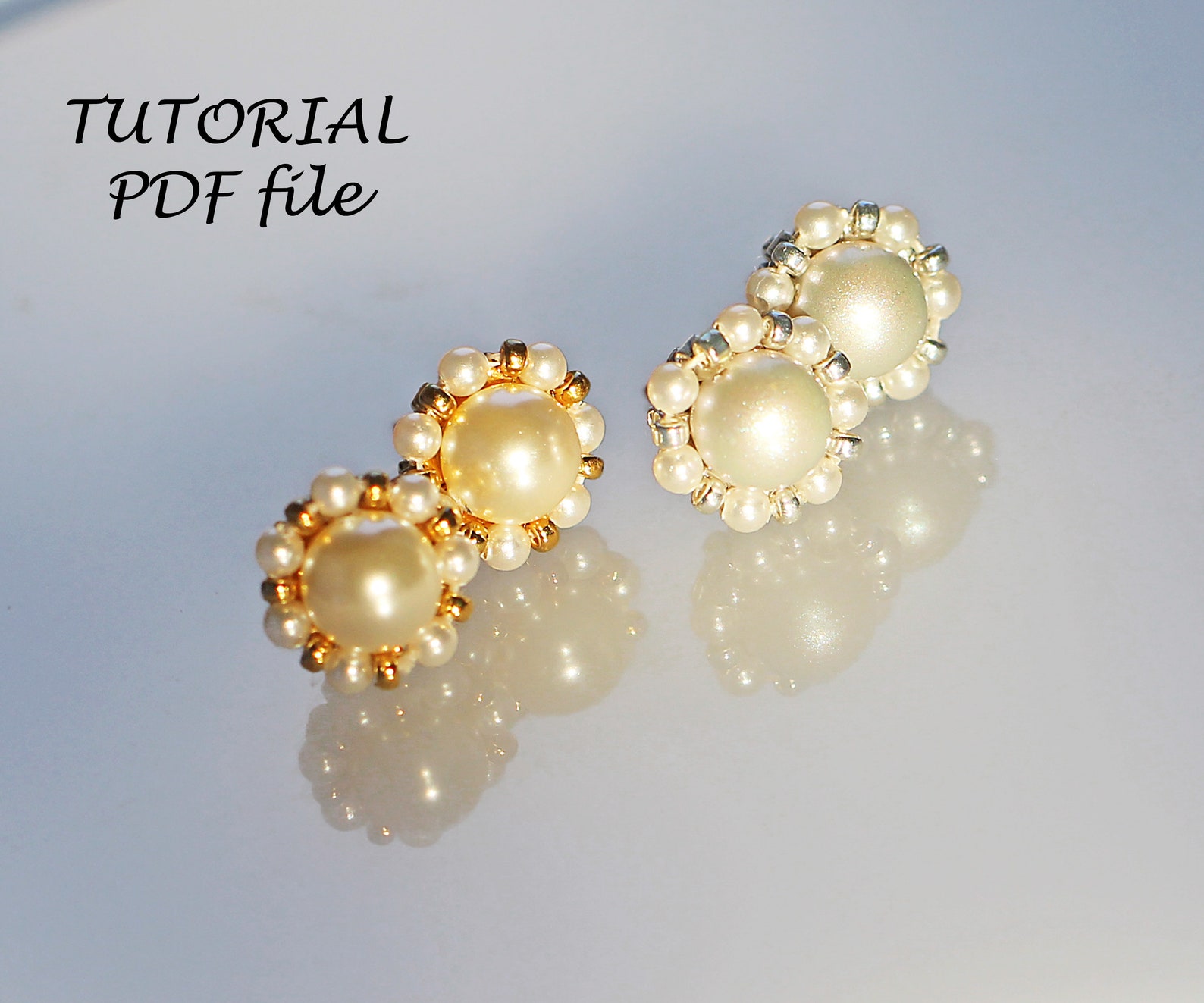Bead Stud Earring Tutorial, Cute Earrings Pattern, Seed Bead Pattern ...