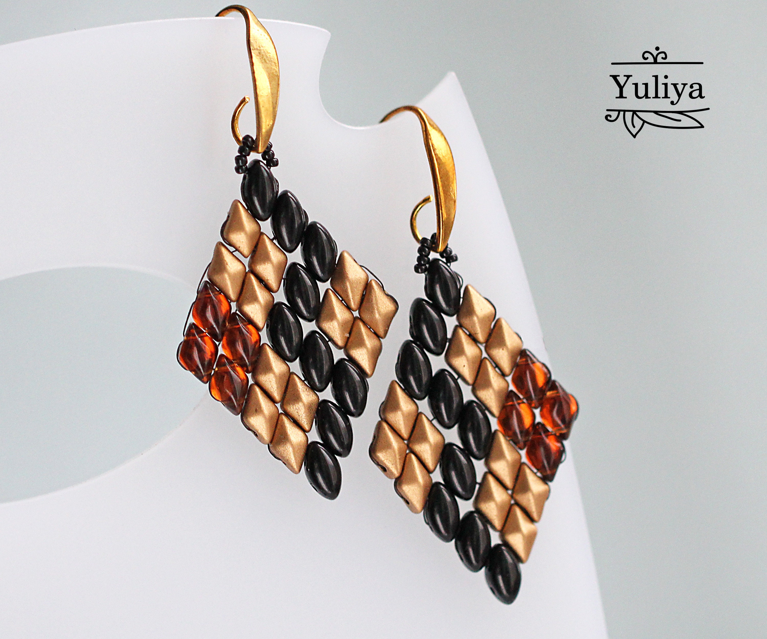 Beaded Earrings Tutorial Earrings Tutorial Bead Earrings | Etsy