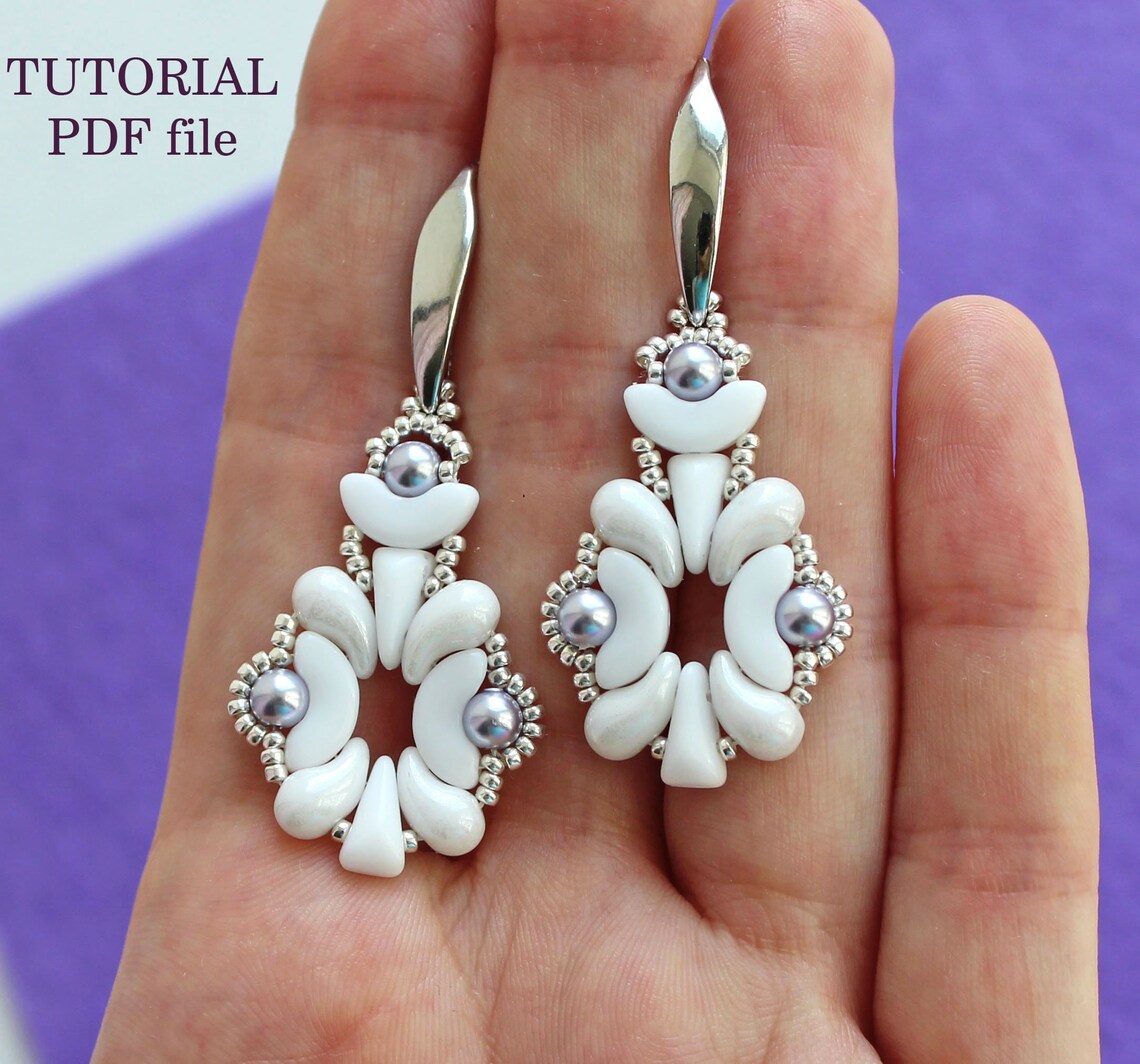 Bead Earrings Tutorial Beading Tutorial Earrings Simple Bead | Etsy