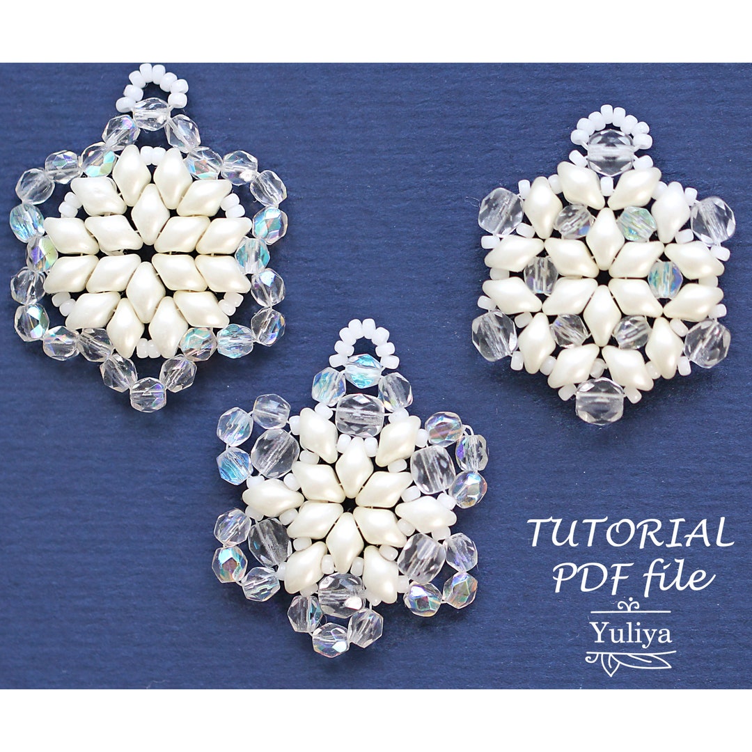 Snowflake Tutorial, Beaded Pendant Tutorial; Easy, Simple Bead Pattern ...