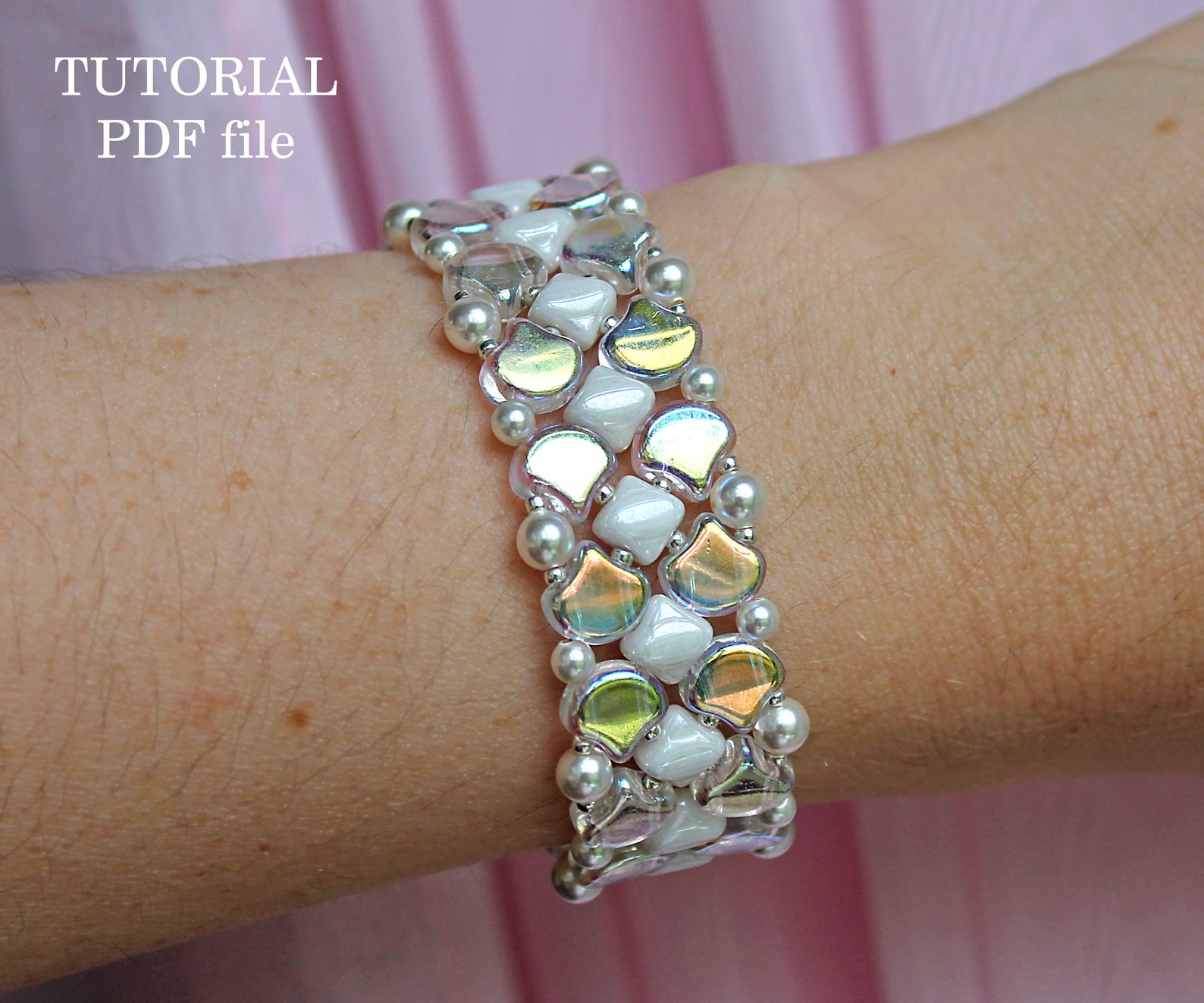 Beading tutorial bracelet Ginko bead pattern Bead tutorial | Etsy