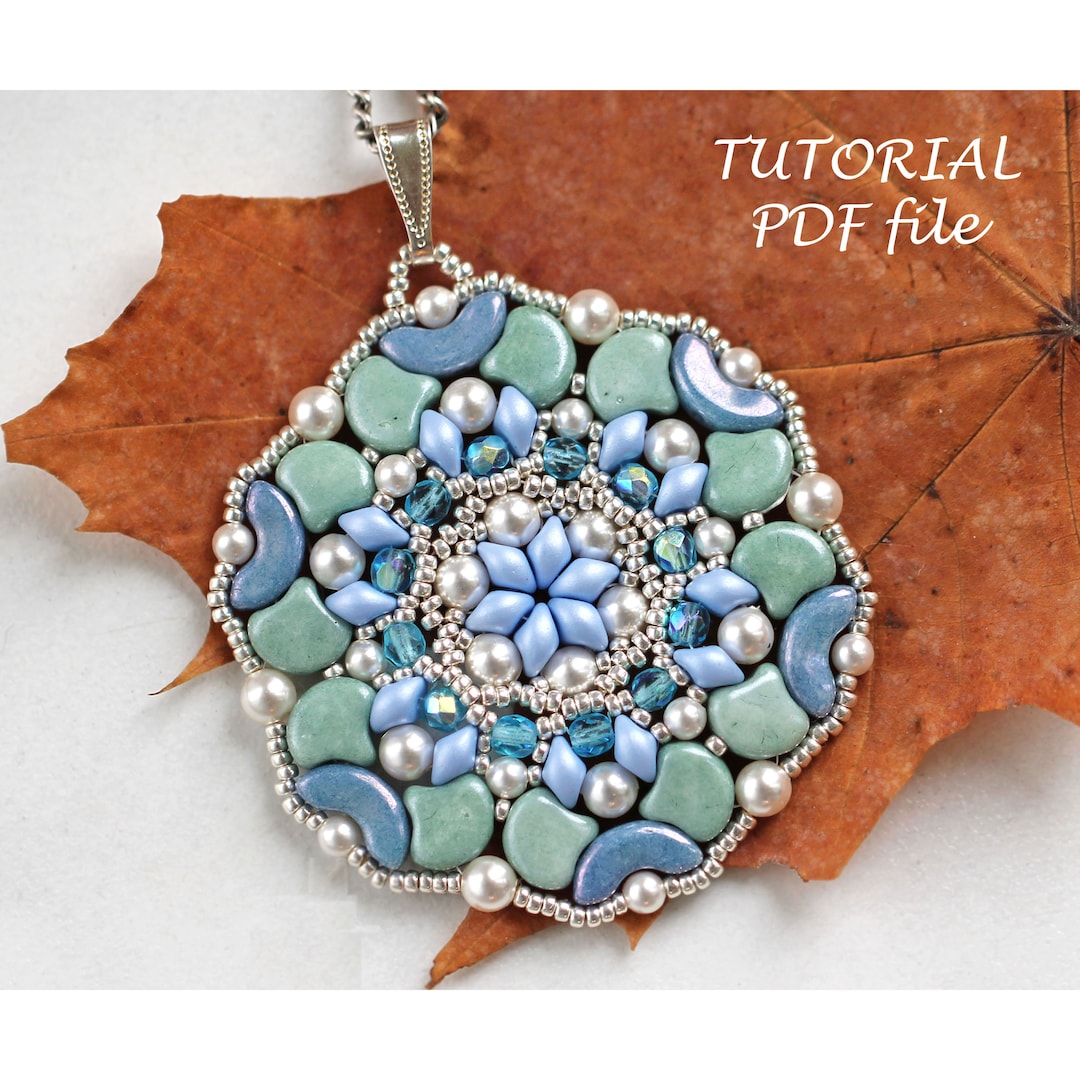Beaded Pendant Pattern Beading Tutorial With Es-o and Ginko Beads DIY ...