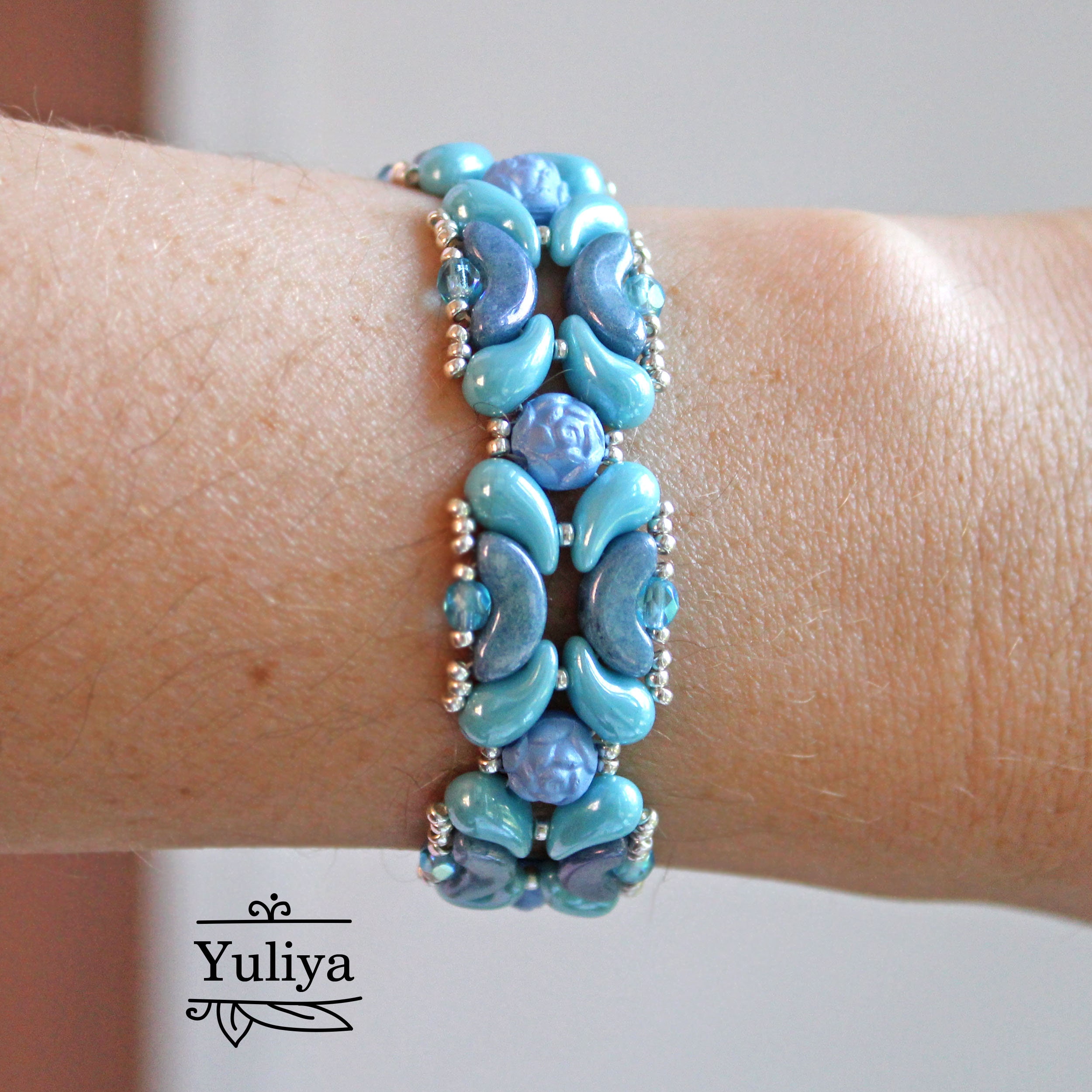 Beading Tutorial Beaded Bracelet Pattern Arcos Rosetta Bead - Etsy