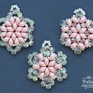 Snowflake Tutorial, Beaded Pendant Tutorial; Easy, Simple Bead Pattern, Snowflake Bead Tutorial ...