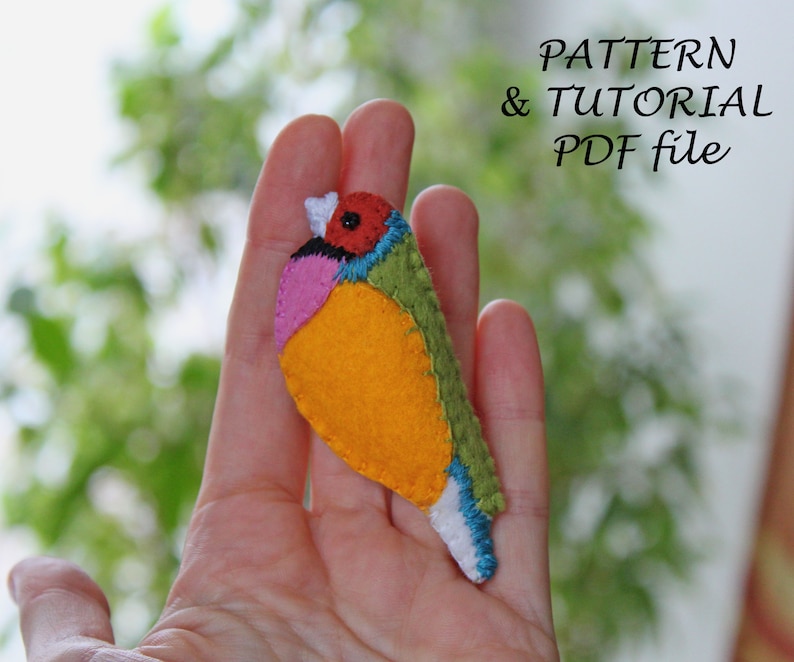 Felt Brooch Pattern Felt Sewing Pattern Bird Tutorial - Etsy
