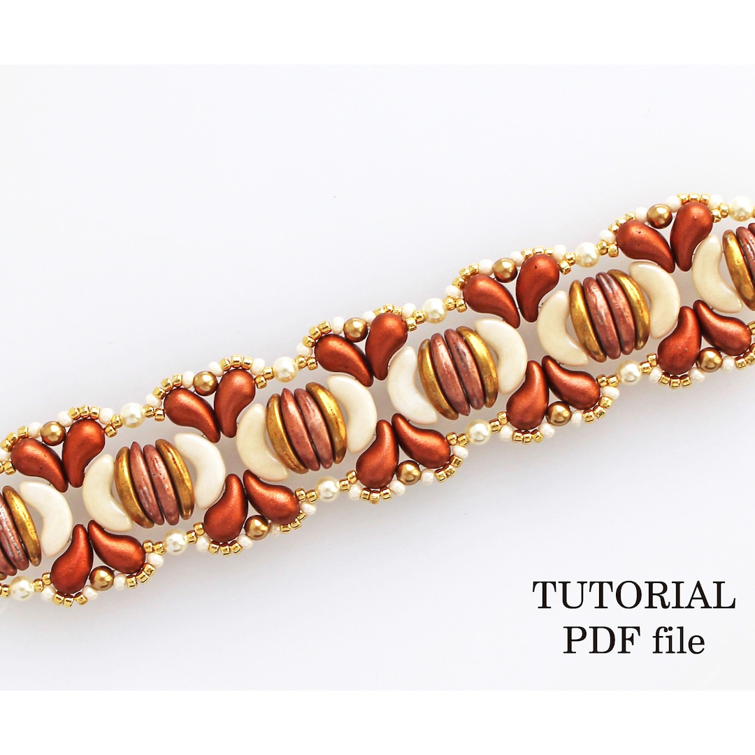 Bracelet Tutorial Duo Bead Pattern Simple Beaded Design Two-hole Czech ...