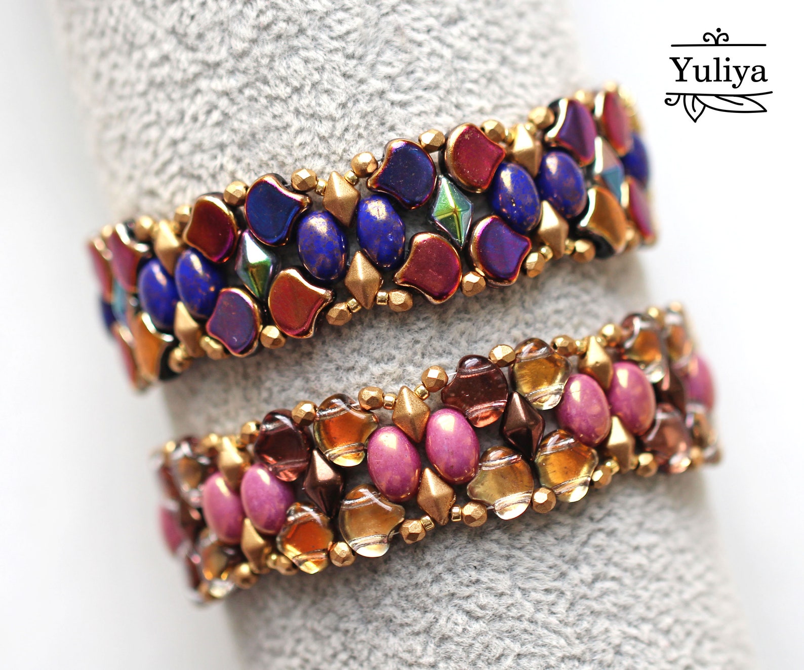 Beading Tutorial Bracelet Ginko Bead Pattern Samos Puca | Etsy