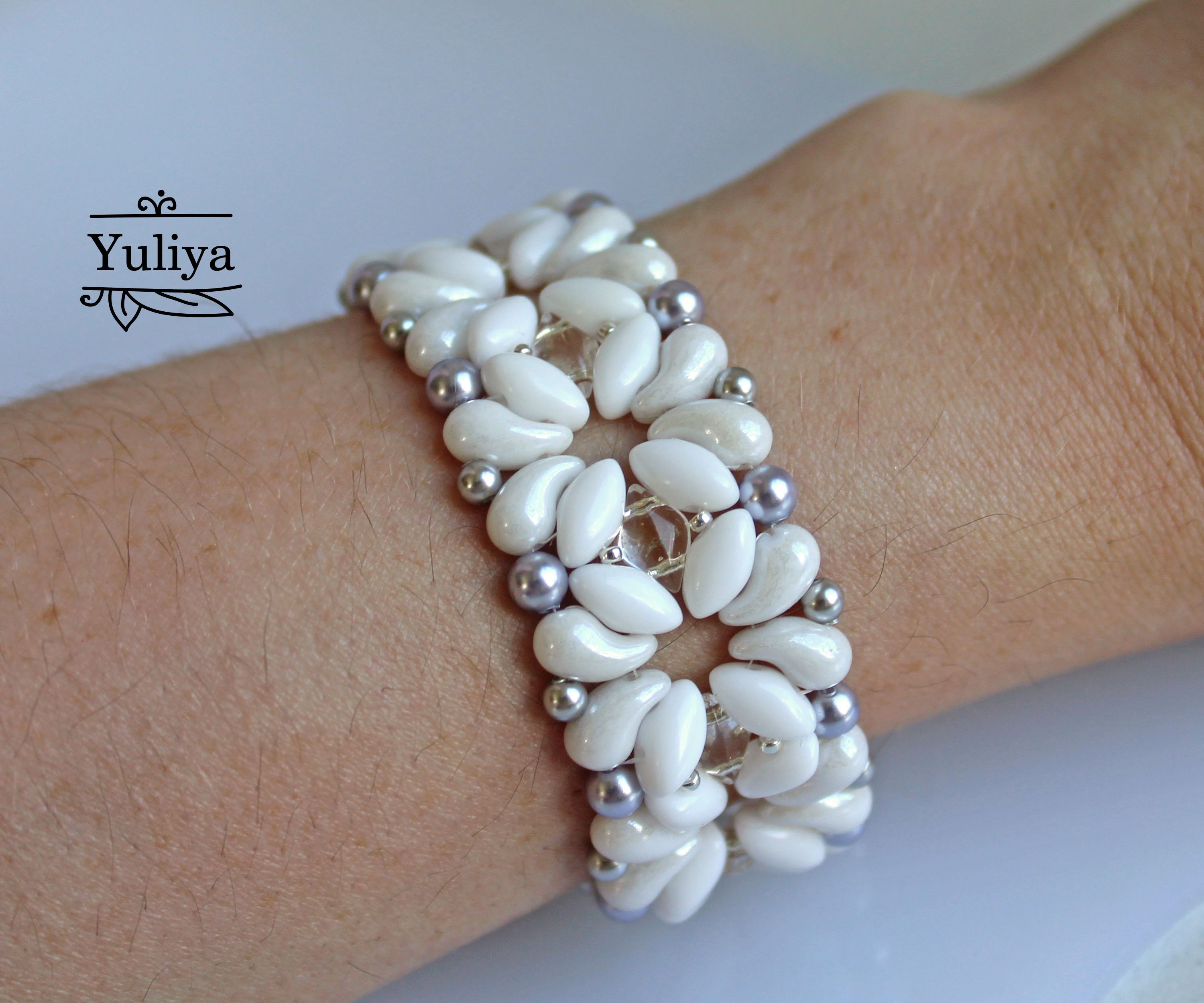 Beaded jewelry tutorial Simple bracelet tutorial Bridal bead | Etsy