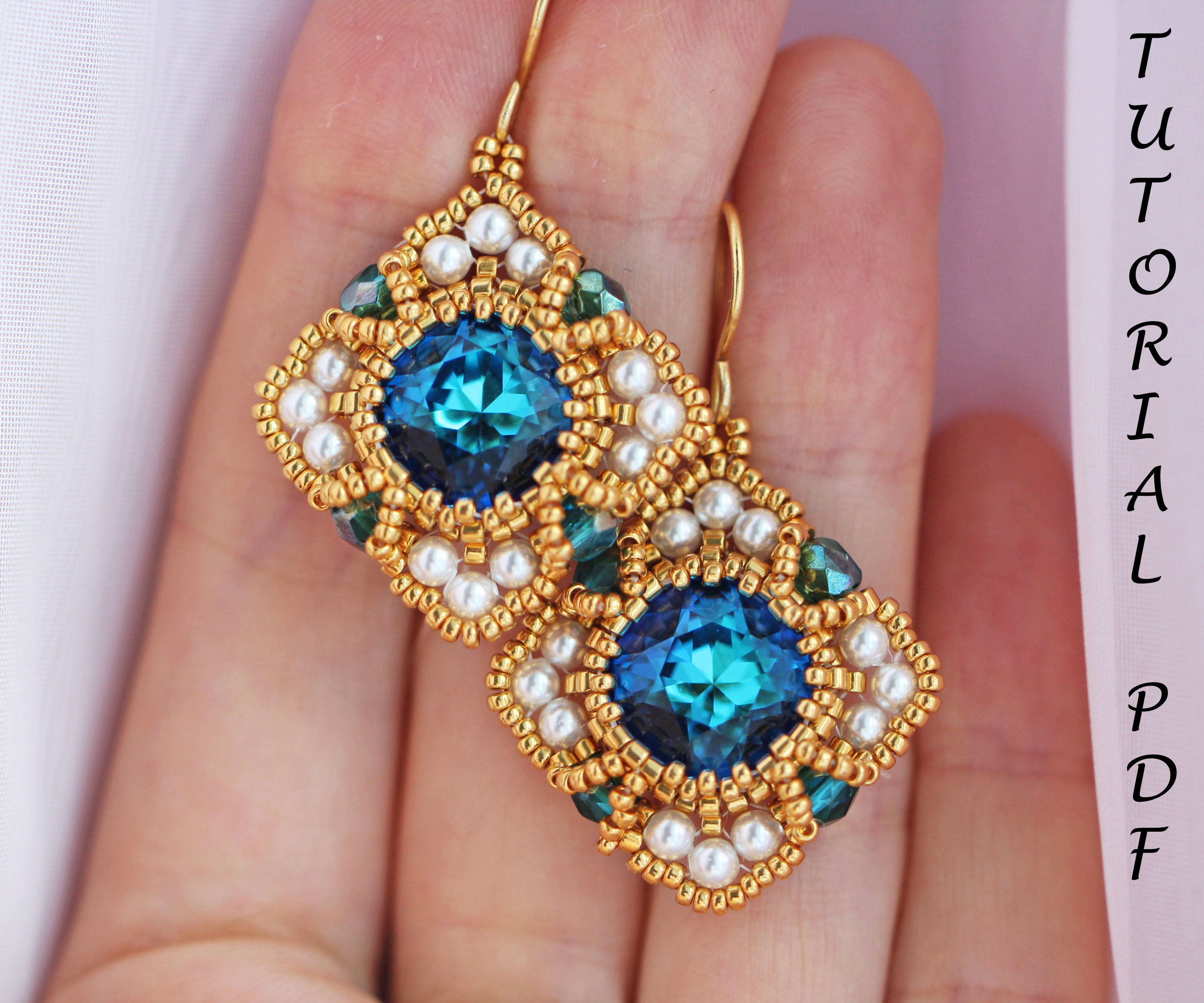 Beading Tutorial Rivoli Earring Tutorial Beaded Earring - Etsy
