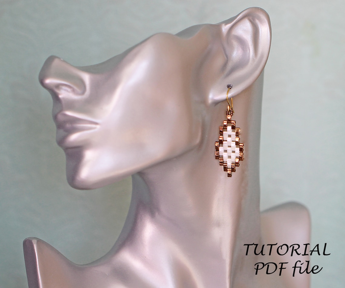 Beaded Earrings Tutorial Half Tila Pattern Earrings - Etsy