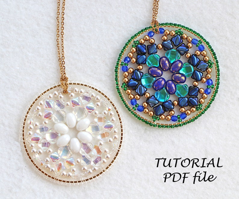 Pendant tutorial Beading tutorial Bead mandala pattern | Etsy