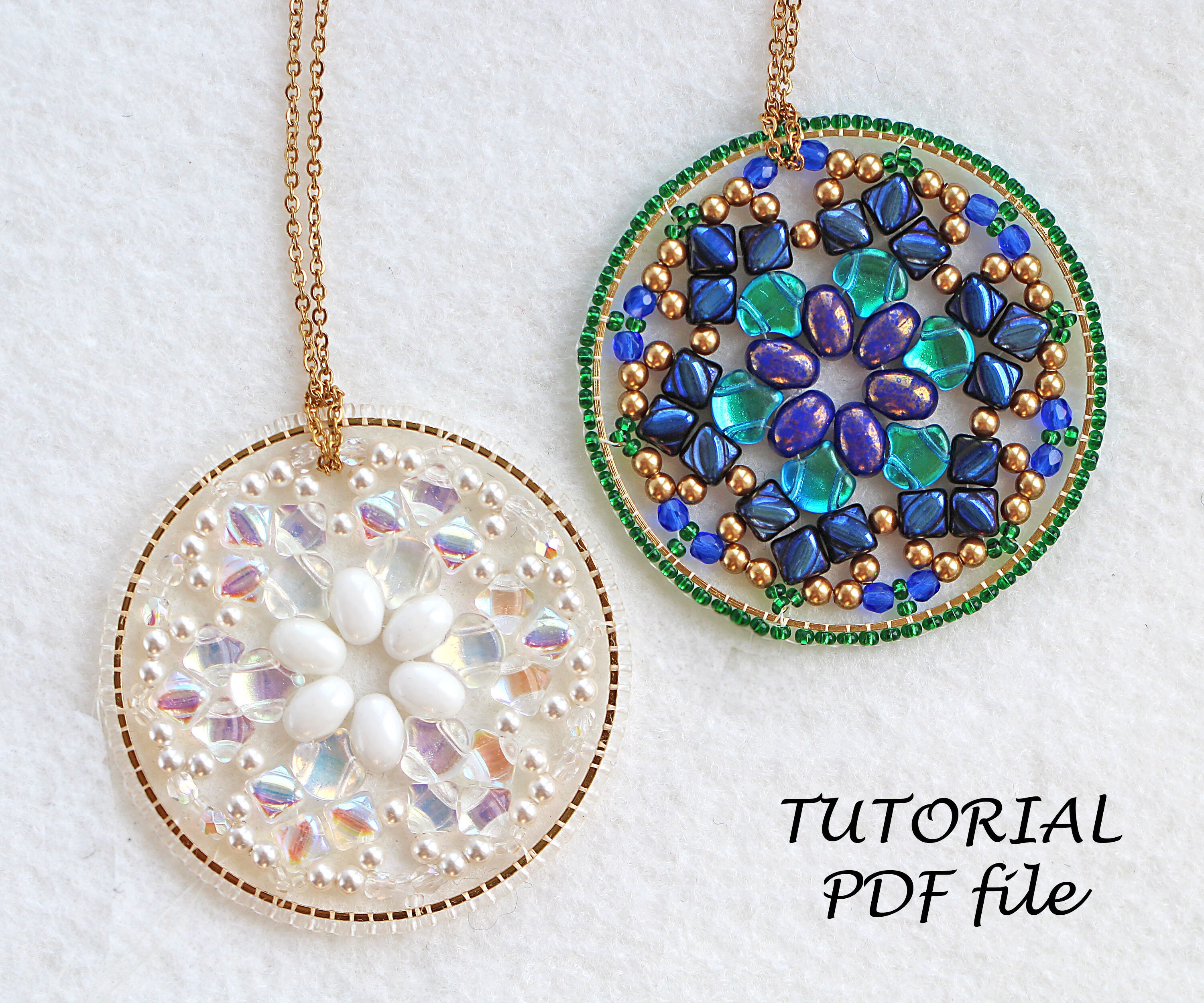 Pendant Tutorial Beading Pattern Mandala Design Beaded Jewelry Guide ...