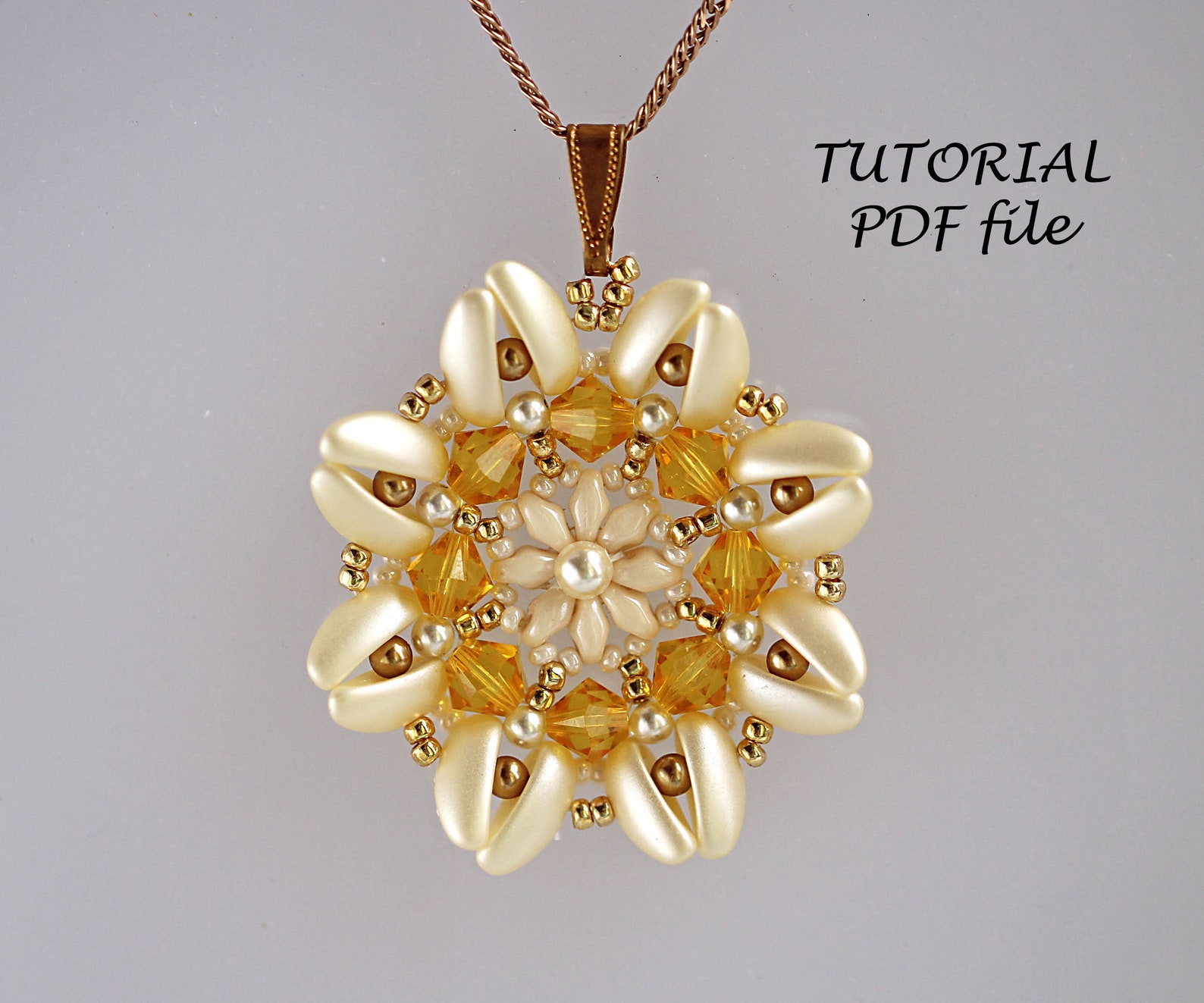 Beaded pendant pattern Bead tutorial and pattern Beaded | Etsy