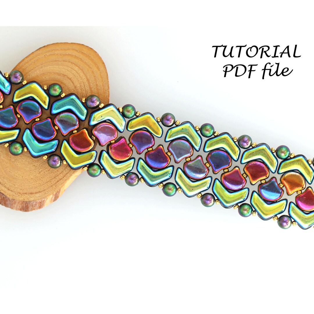 Beaded Bracelet Tutorial Beading Instructions Chevron Duo Ginko Beads ...