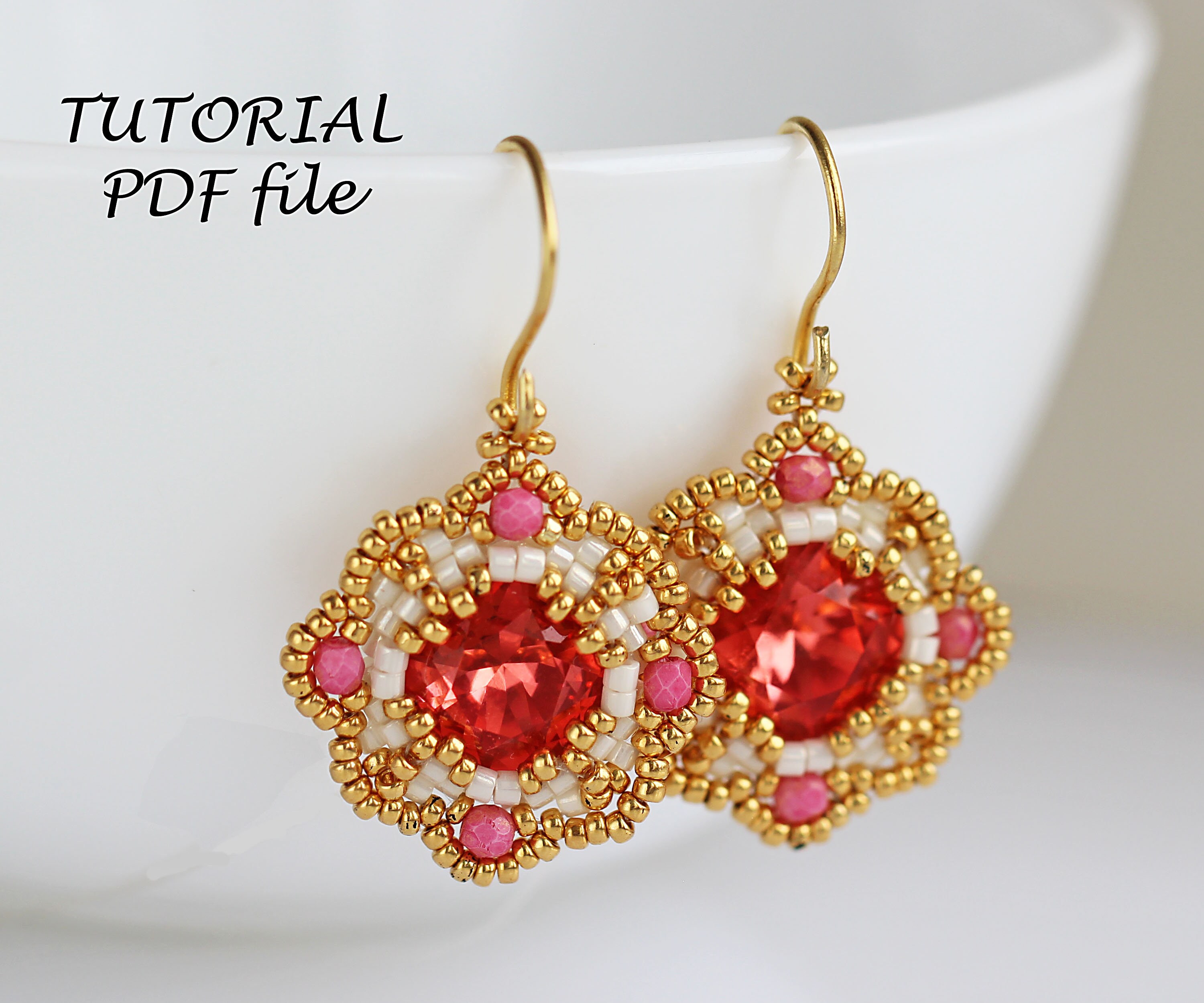 Beading Tutorial and Pattern Beaded Earrings Tutorial 470 - Etsy