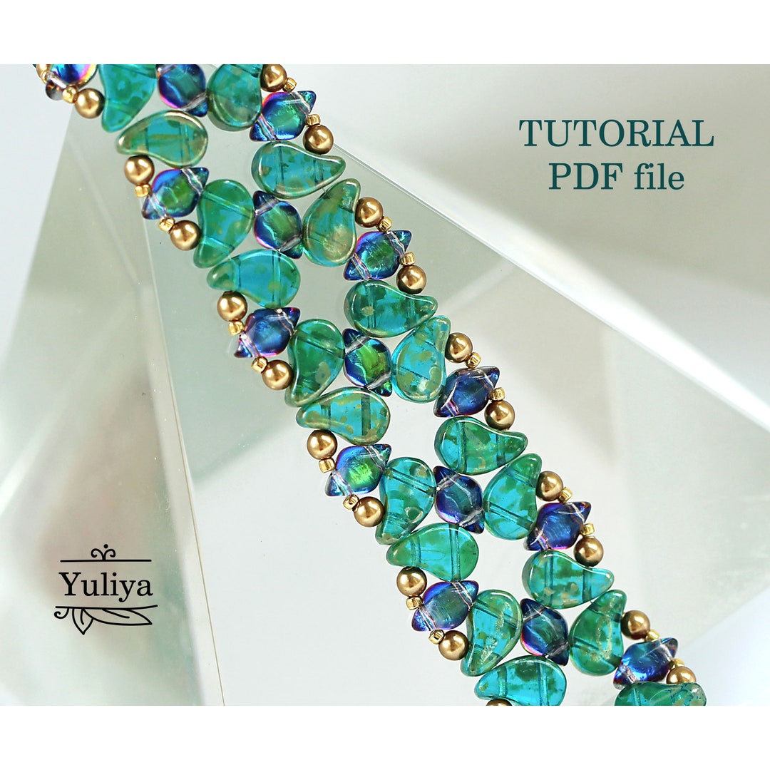 Beading Tutorial Bracelet Pattern Paisley Duo Beads Step-by-step Bead ...