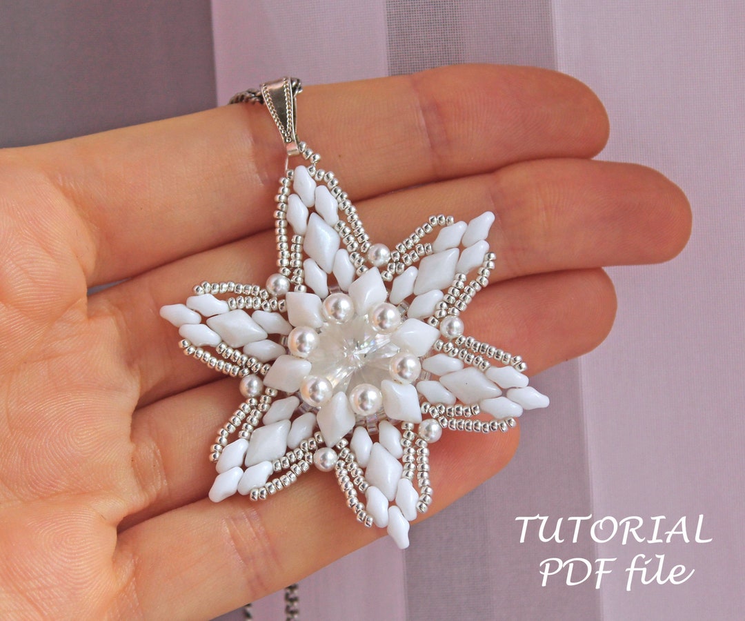 Beaded Snowflake Pattern Snowflake Pendant Tutorial - Etsy