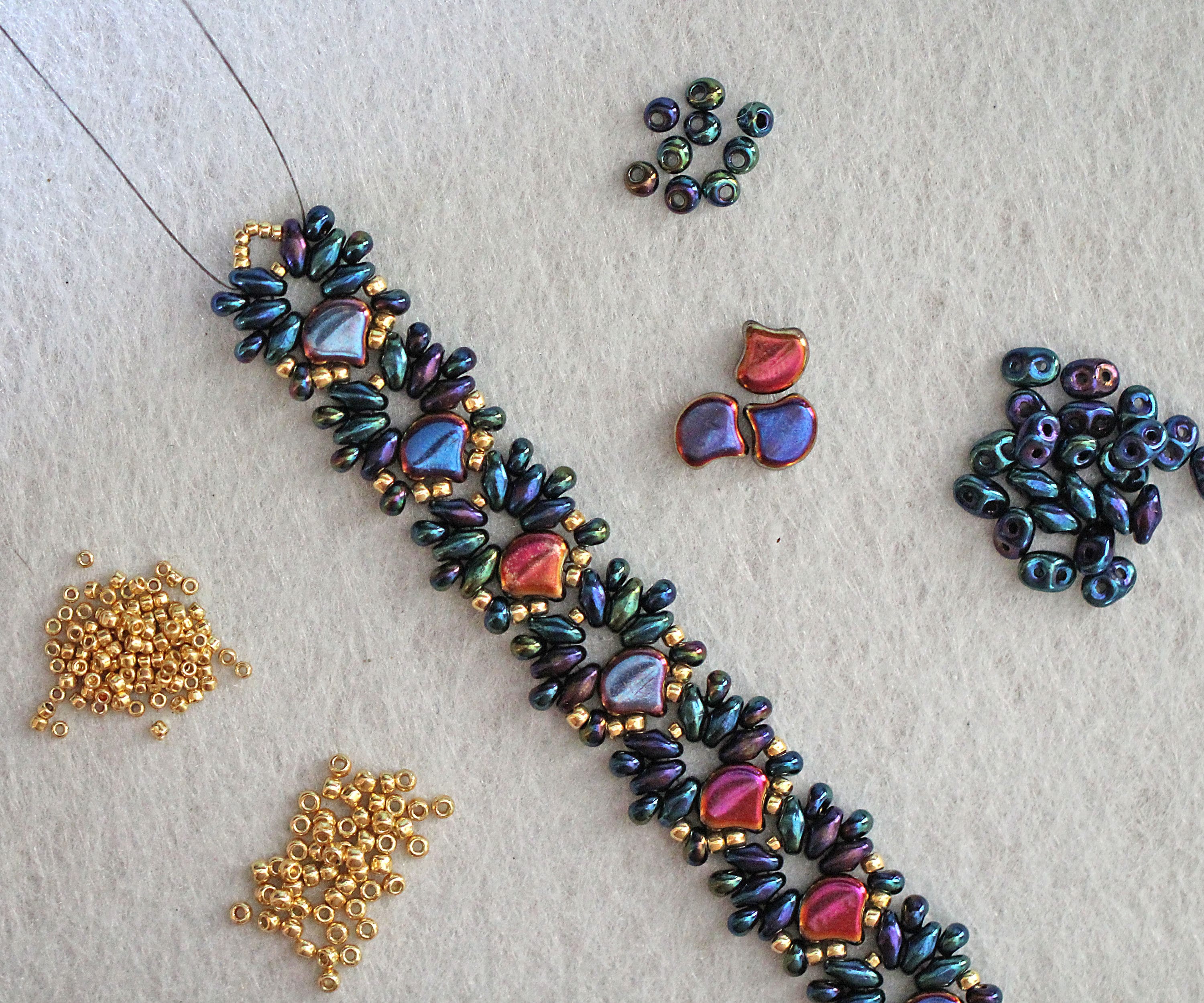 Beaded Bracelet Tutorial Simple Bead Pattern Bracelet | Etsy