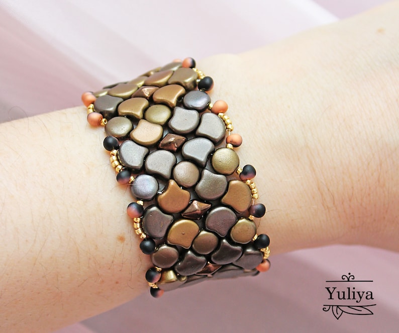 Bracelet Tutorial Bead Weaving Pattern Ginko Discduo Diamonduo Miyuki ...