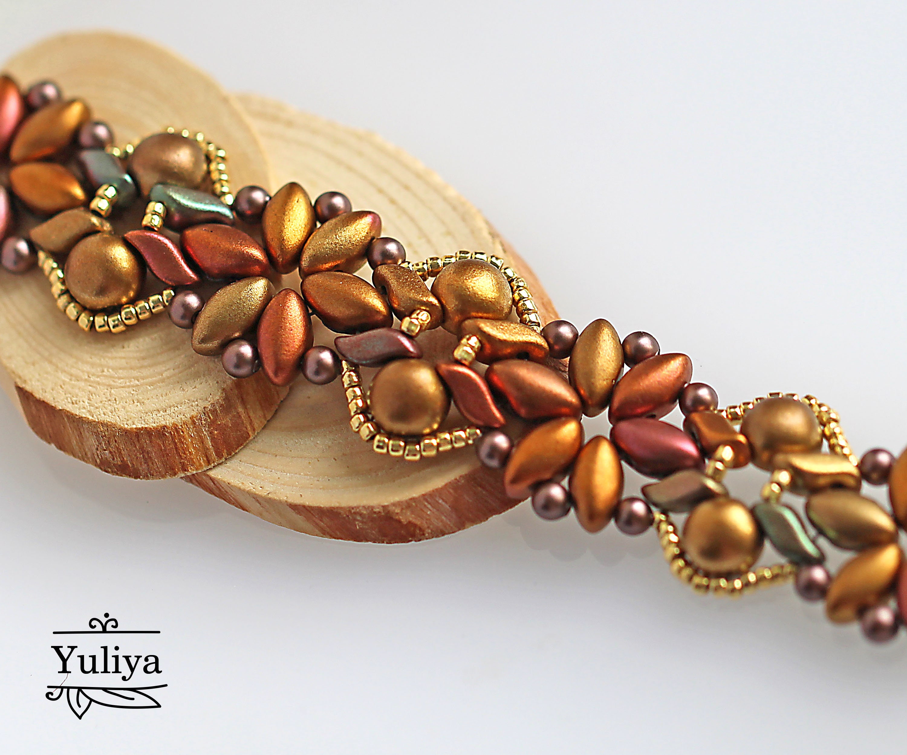 Beading Tutorial Bracelet Pattern Two Hole Bead Pattern - Etsy