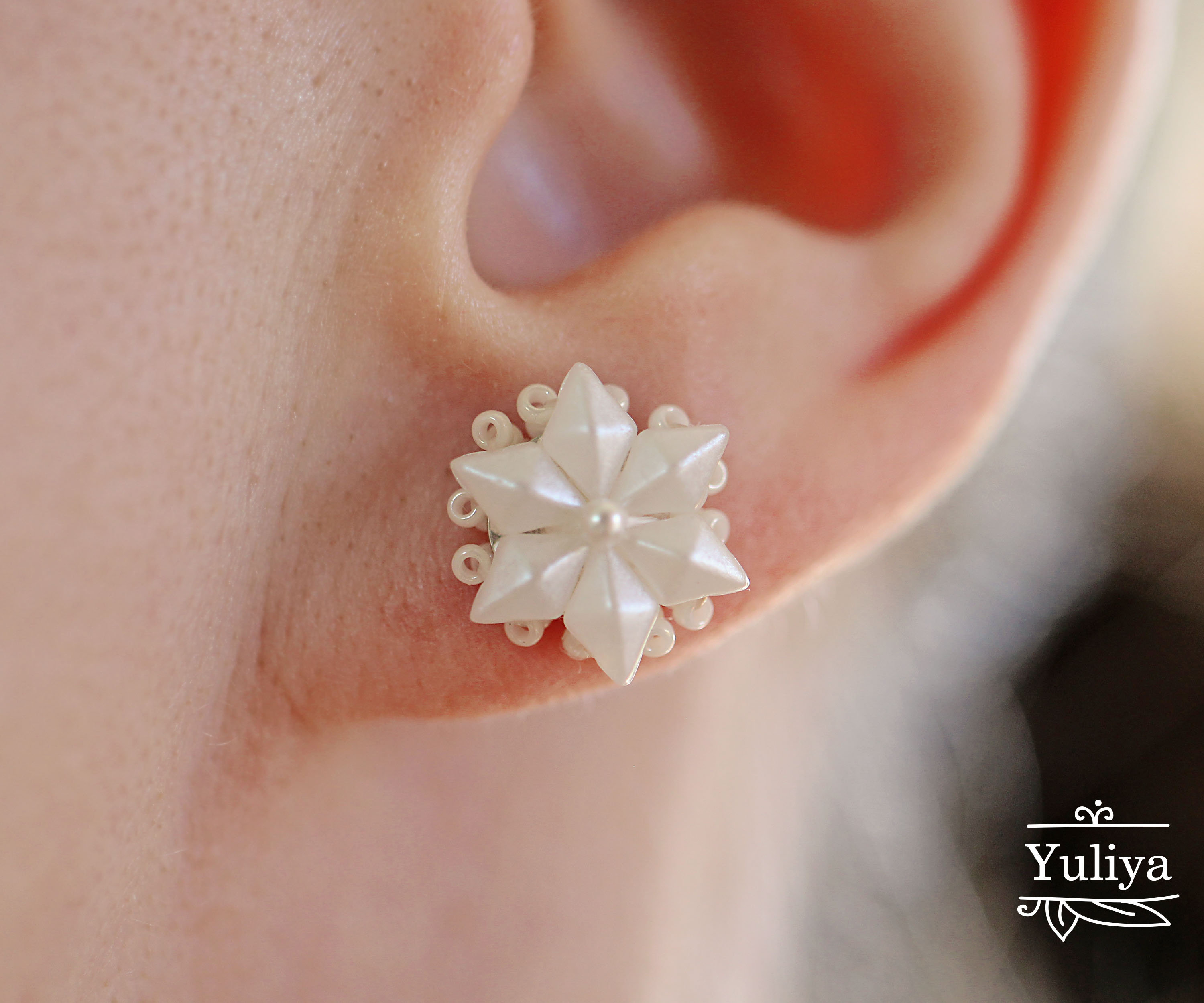 Tutorial Stud Earrings Beaded Earrings Tutorial Bead | Etsy