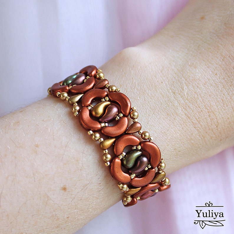 Beading Tutorial Bracelet Two Hole Bead Pattern Beading - Etsy