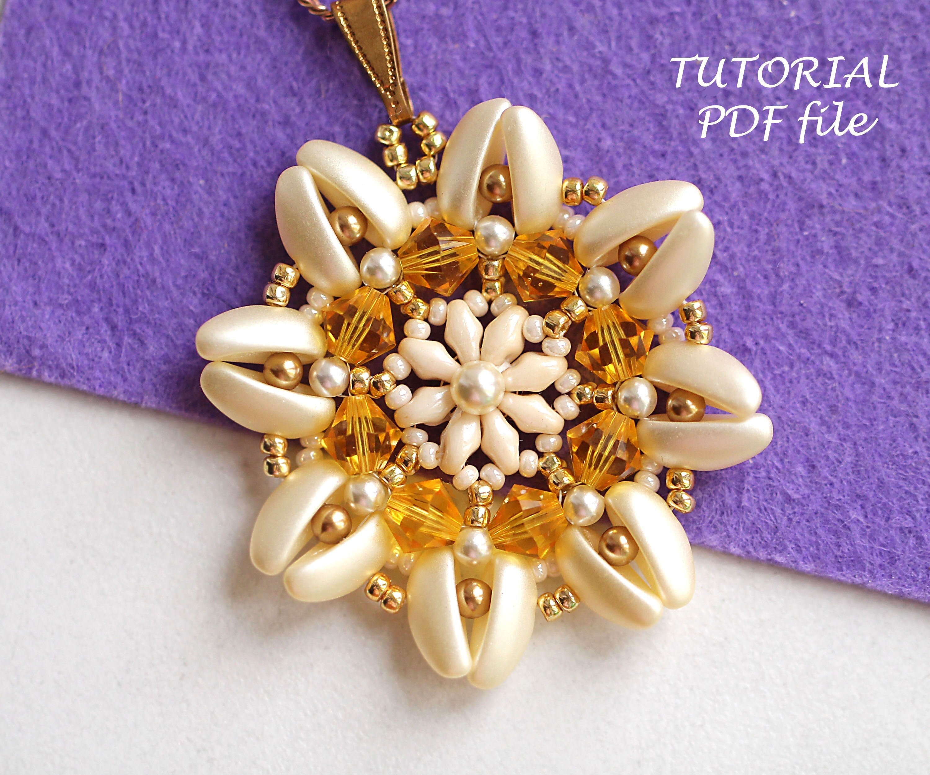 Beaded pendant pattern Bead tutorial and pattern Beaded | Etsy