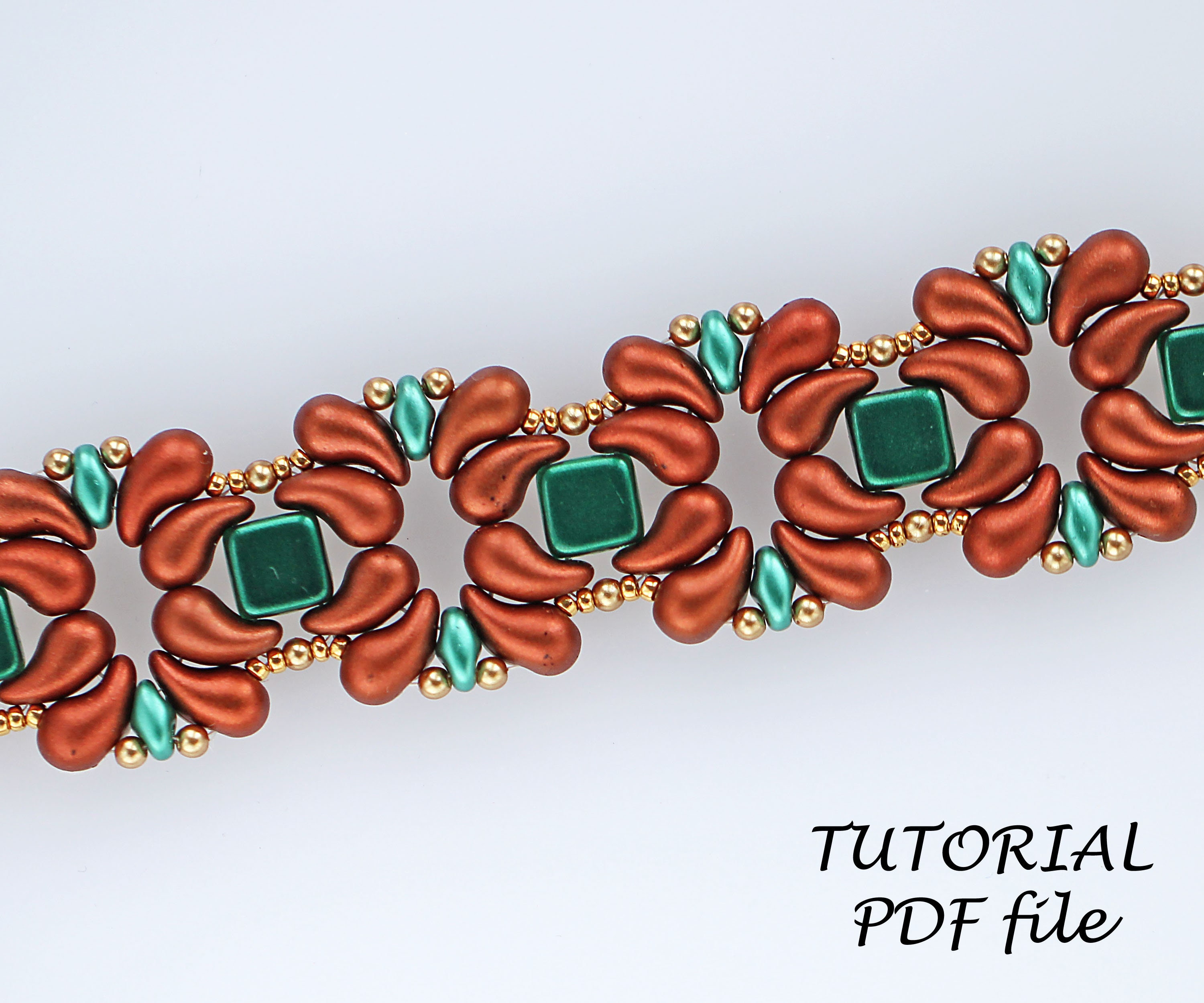 Beaded Bracelet Tutorial Pattern Zoliduo Czech Tile Superduo Beads Step ...