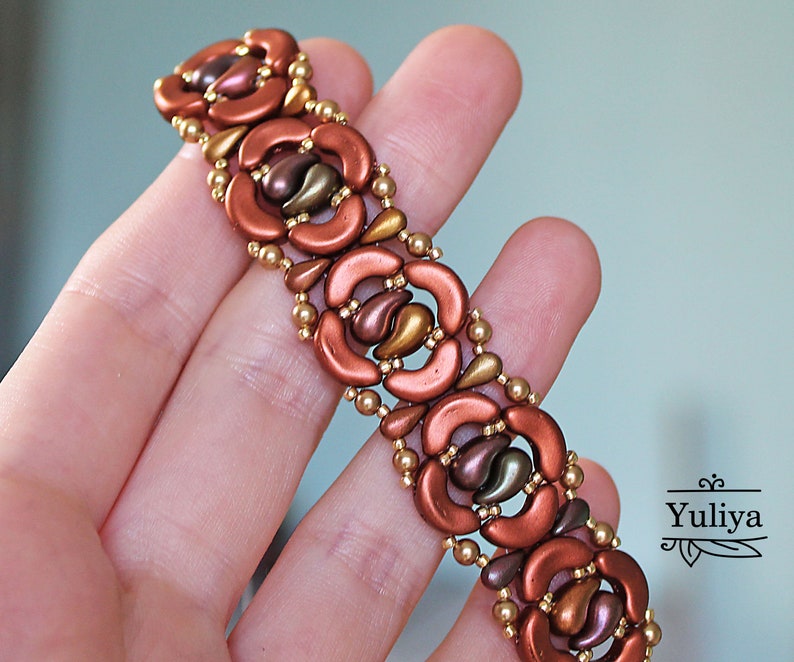 Beading Tutorial Bracelet Two Hole Bead Pattern Beading - Etsy