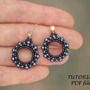 Hoop Earrings Tutorial, Bead Earrings Pattern, Seed Bead Tutorial~pearl ...