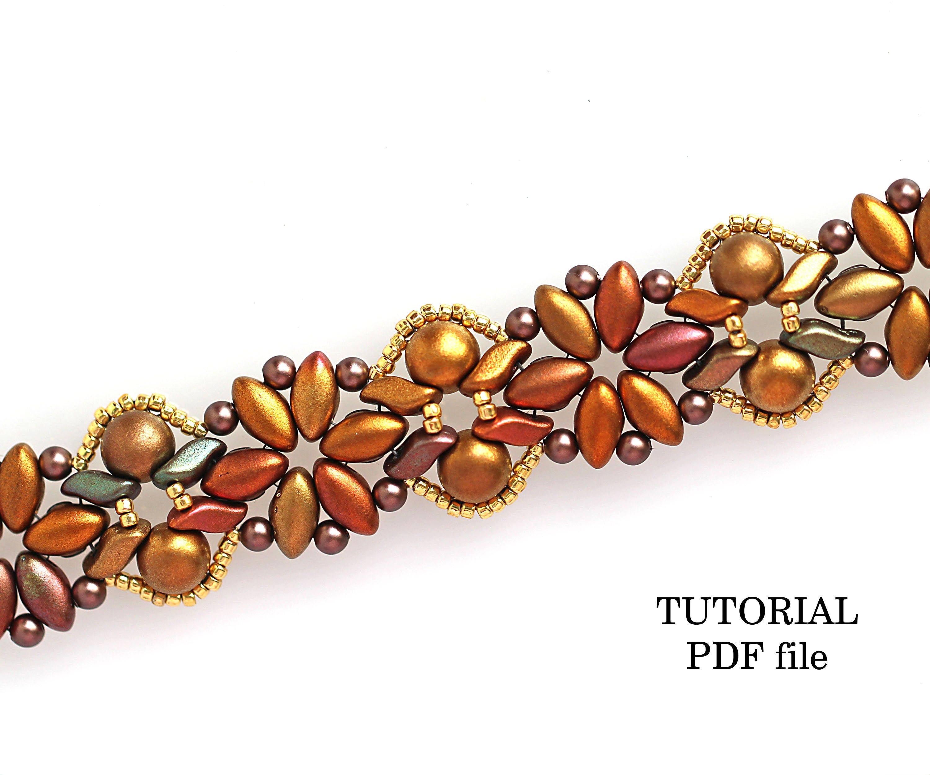 Beading Tutorial Bracelet Pattern Two Hole Bead Pattern - Etsy