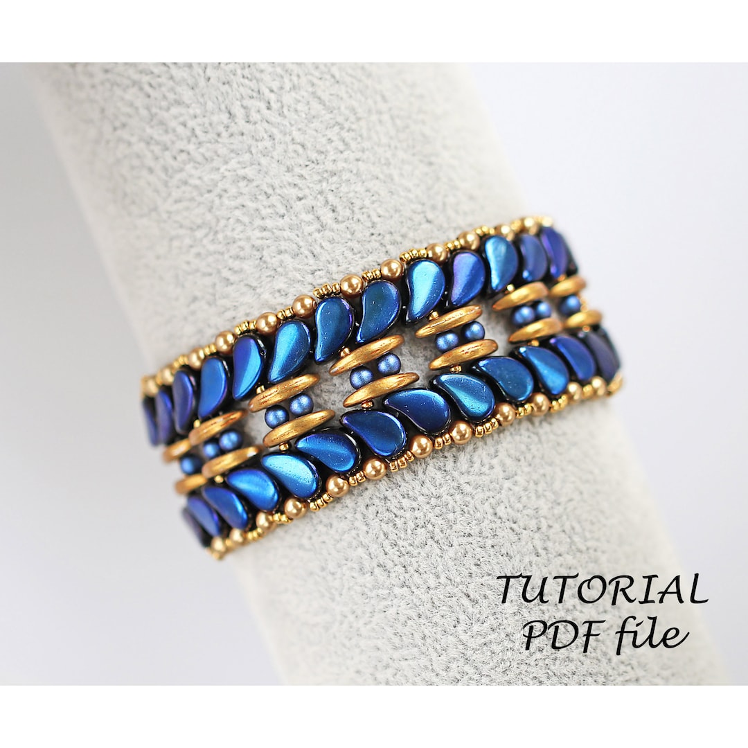 Beaded Bracelet Pattern Crescent Paisley Duo Beads Simple Easy Step-by ...