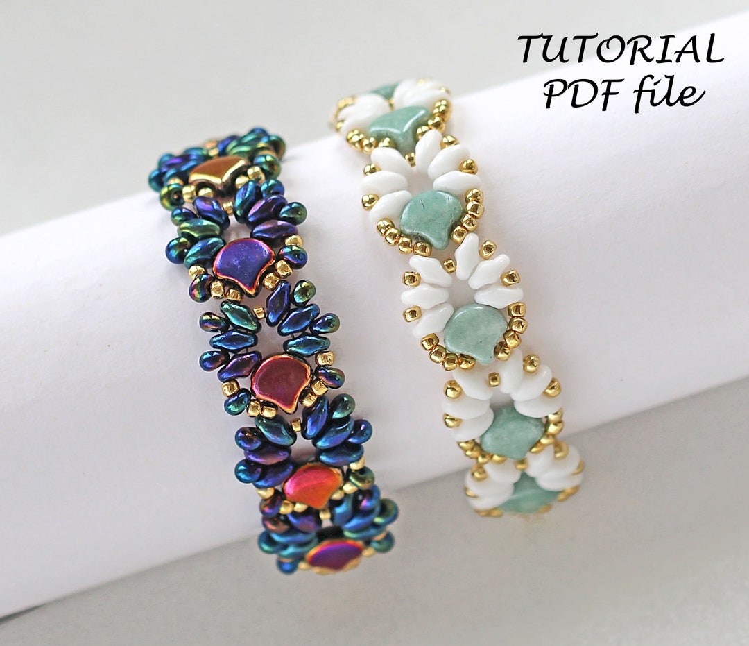 Beaded Bracelet Tutorial Simple Bead Pattern Bracelet - Etsy