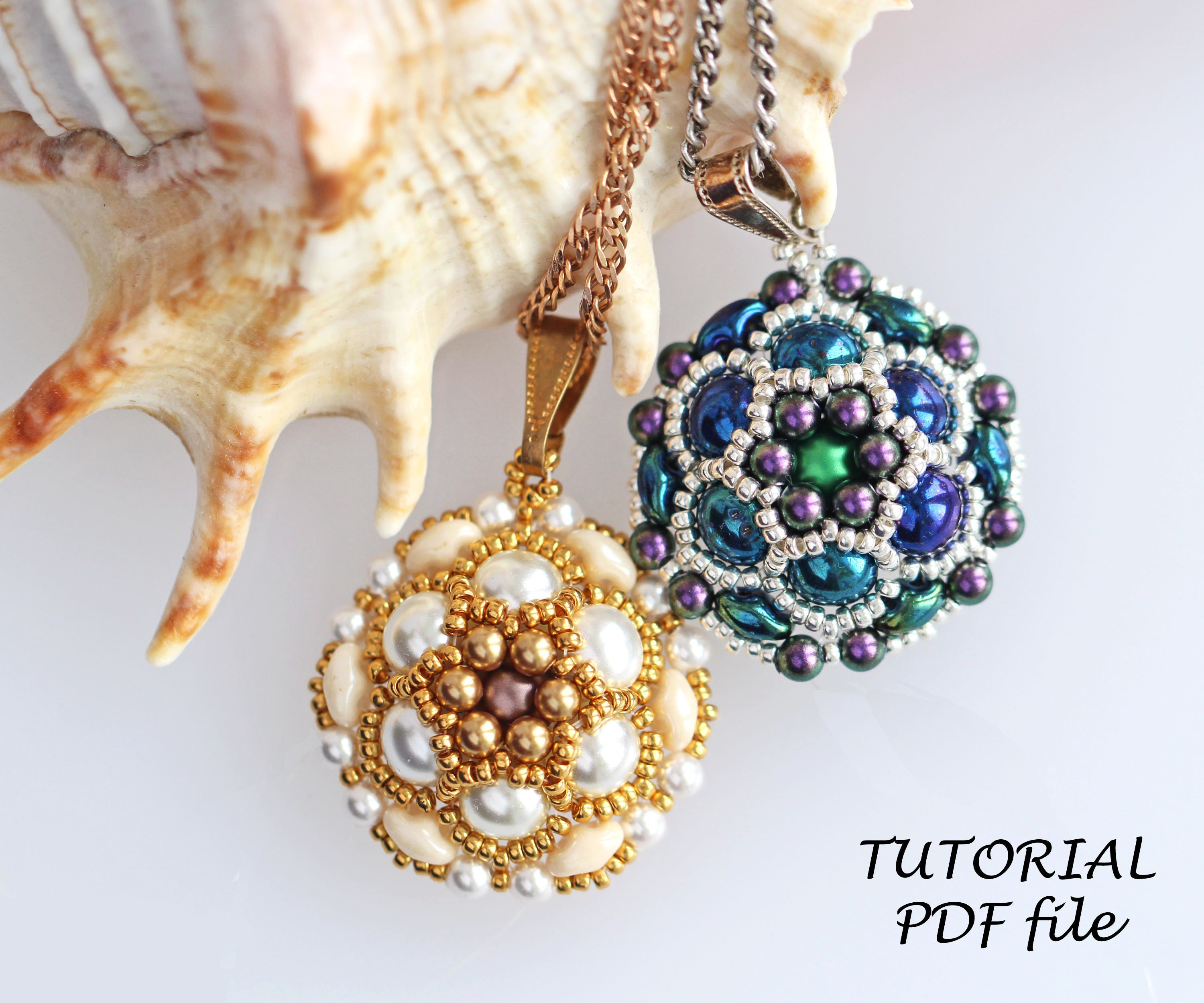 Beading pendant tutorial Pearls tutorial Bead pattern | Etsy