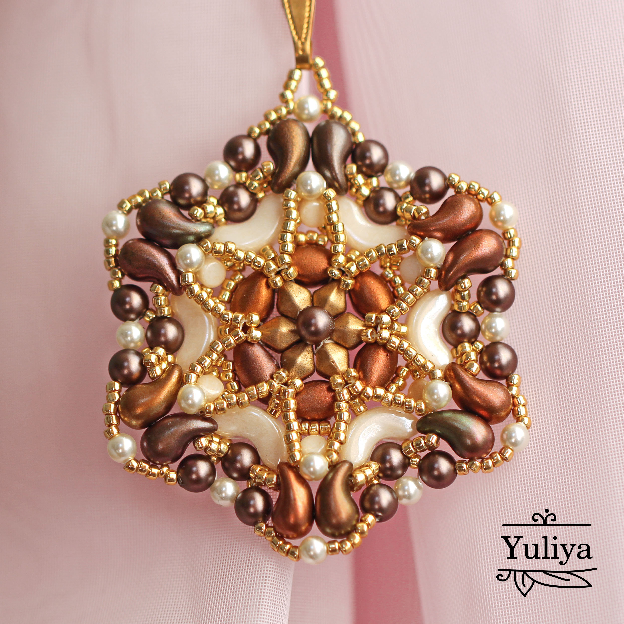 Beading Tutorial & Pattern Pendant Beadwork Tutorial Beaded | Etsy