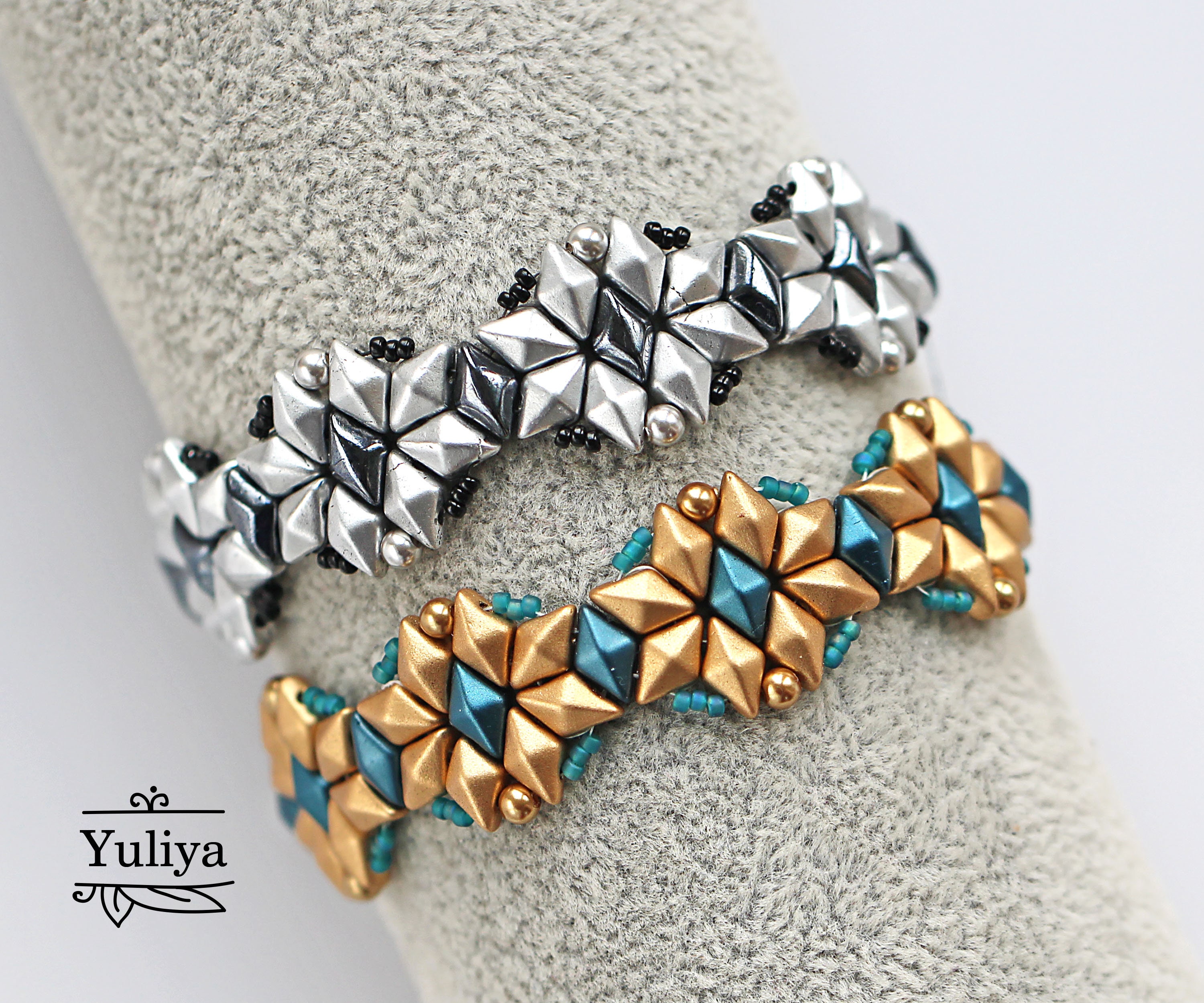 Beaded Bracelet Tutorial Diamonduo Gemduo Bead Pattern | Etsy