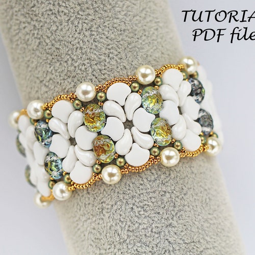 Tutorial Bead Bracelet Paisley Diamonduo Pattern Beading - Etsy