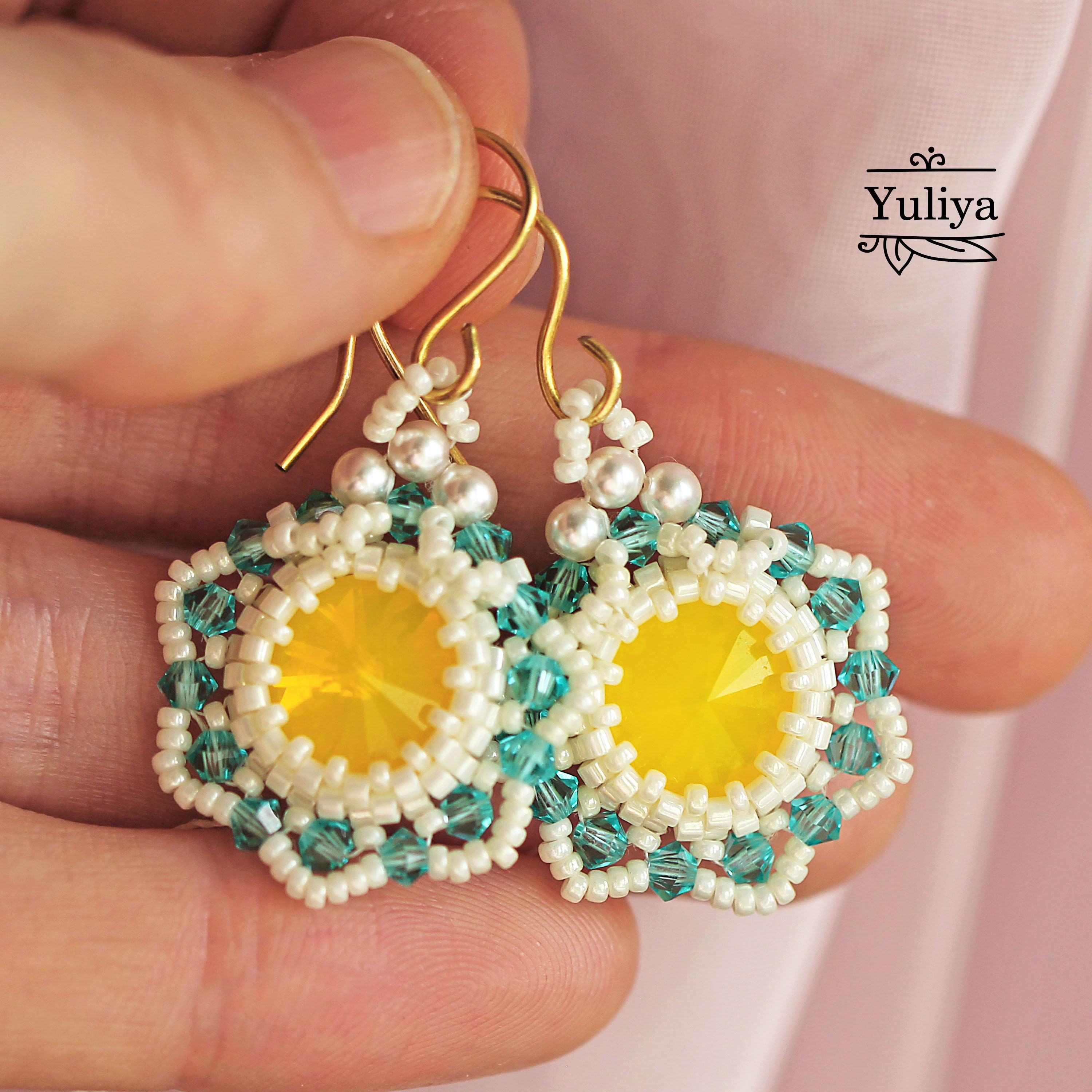 Rivoli Earrings Tutorial Earrings Pattern Bicone Tutorial - Etsy