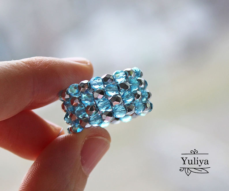 Bead Ring Tutorial Beading Tutorial Ring Herringbone Stitch - Etsy