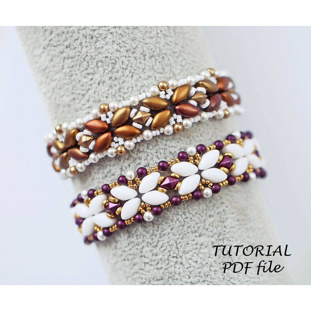 Beading Tutorial Bracelet Pattern Irisduo Mini Diamonduo Beads Step-by ...