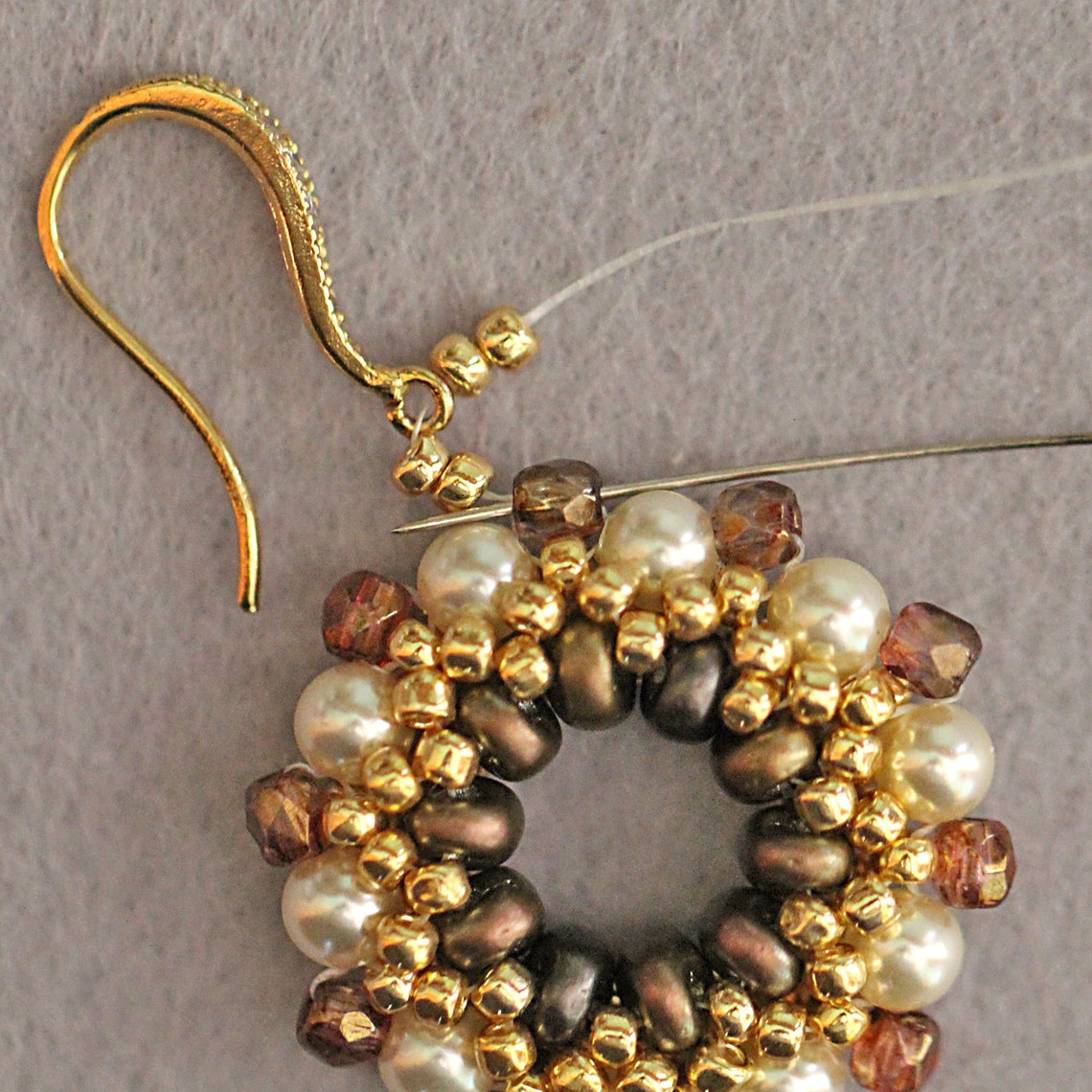 Hoop Earrings Tutorial Bead Earrings Pattern Seed Bead - Etsy UK