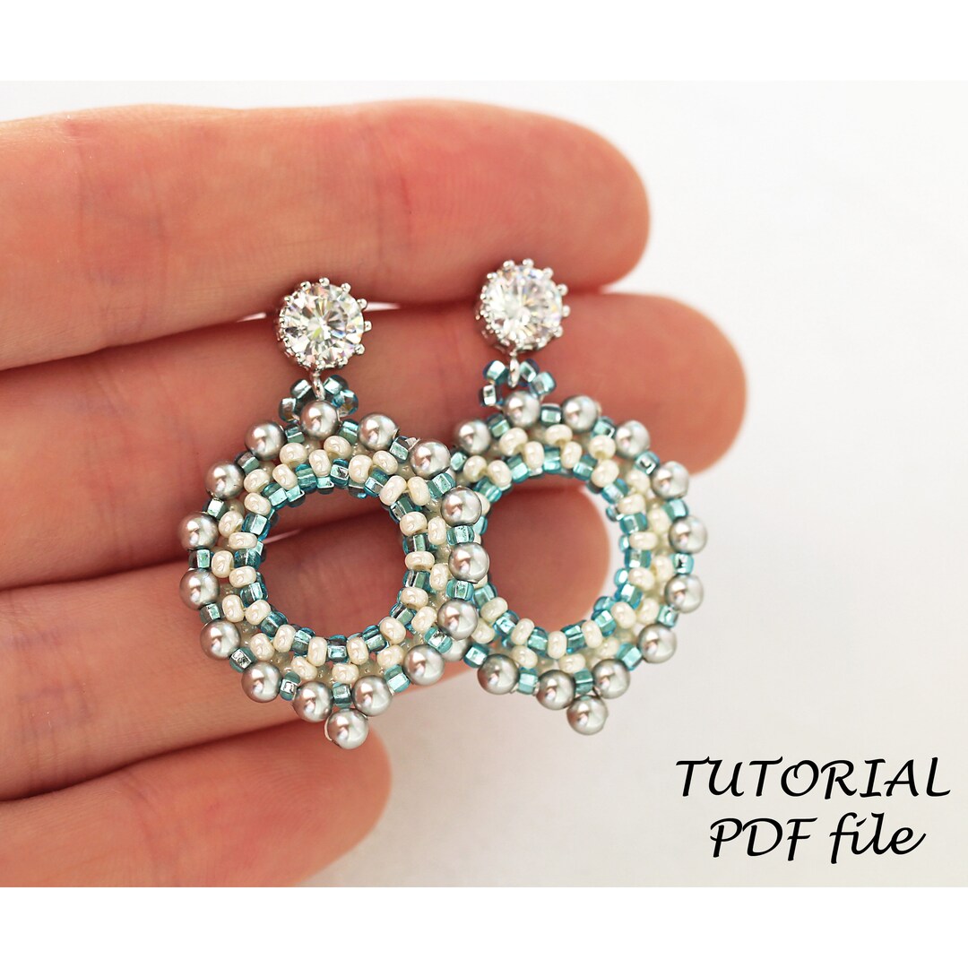 Hoop Earrings Tutorial, Bead Earrings Pattern, Seed Bead Tutorial~pearl ...