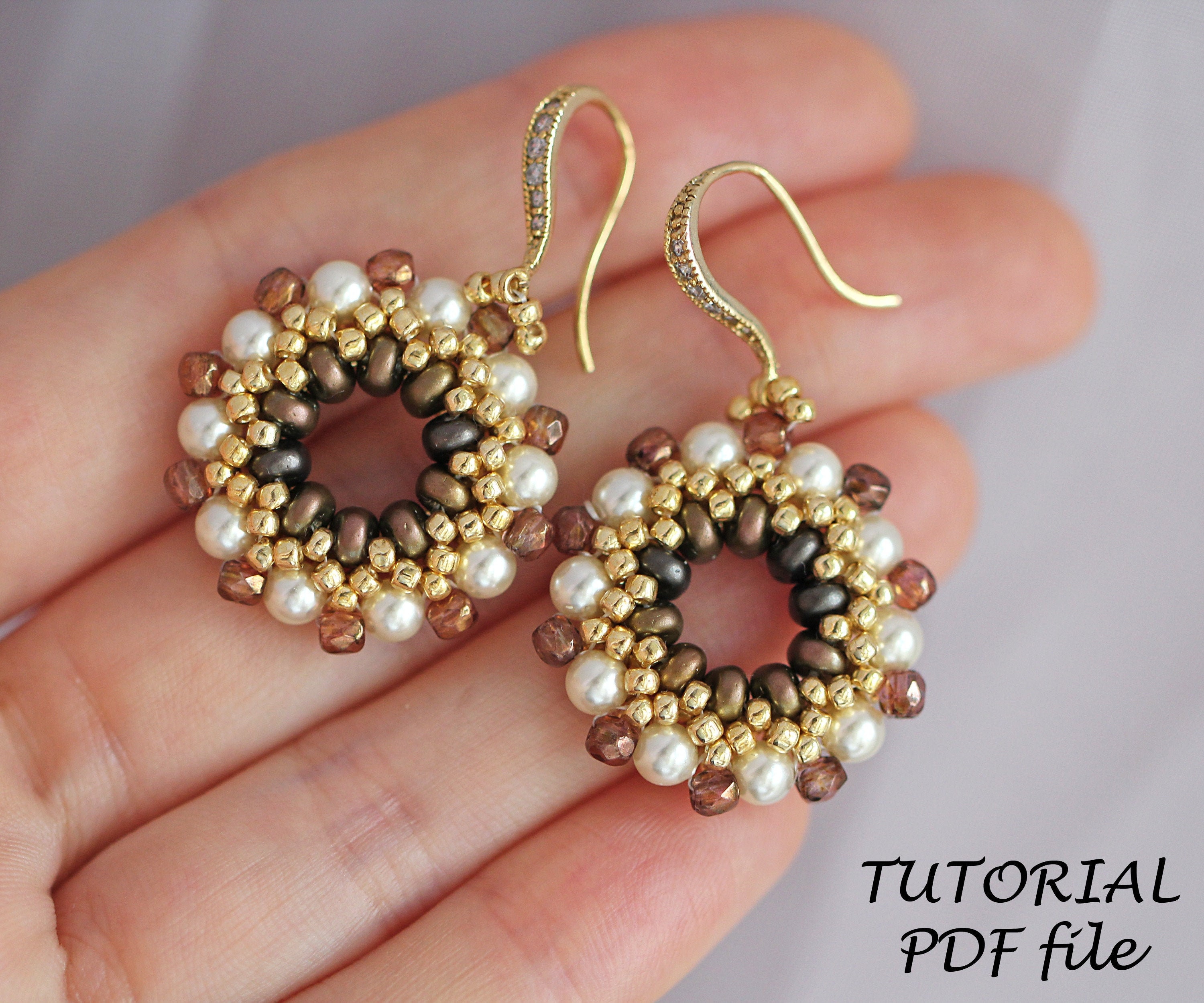 Hoop Earrings Tutorial Bead Earrings Pattern Seed Bead - Etsy UK