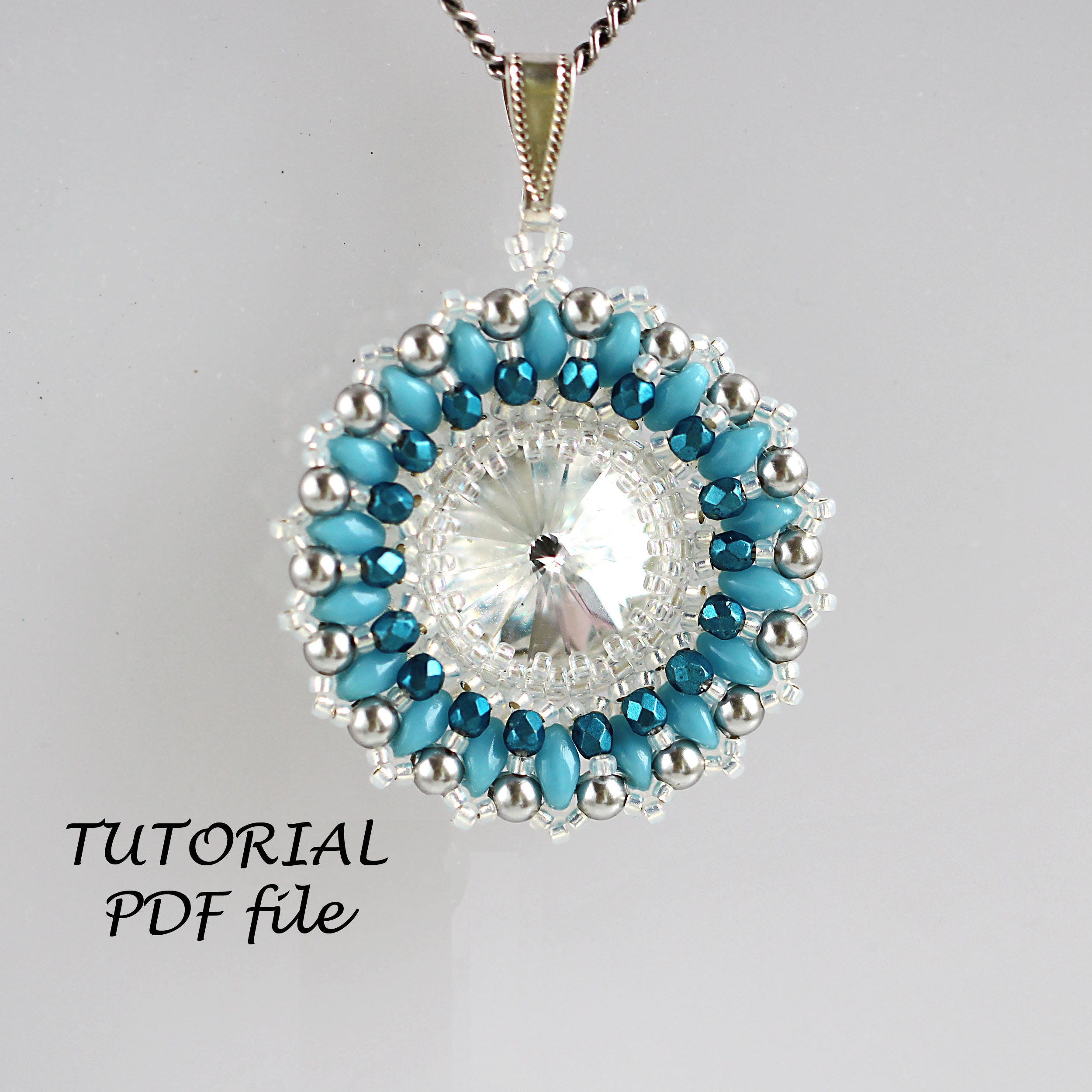 Beaded Rivoli Pendant Pattern Swarovski Tutorial Bead Rivoli | Etsy