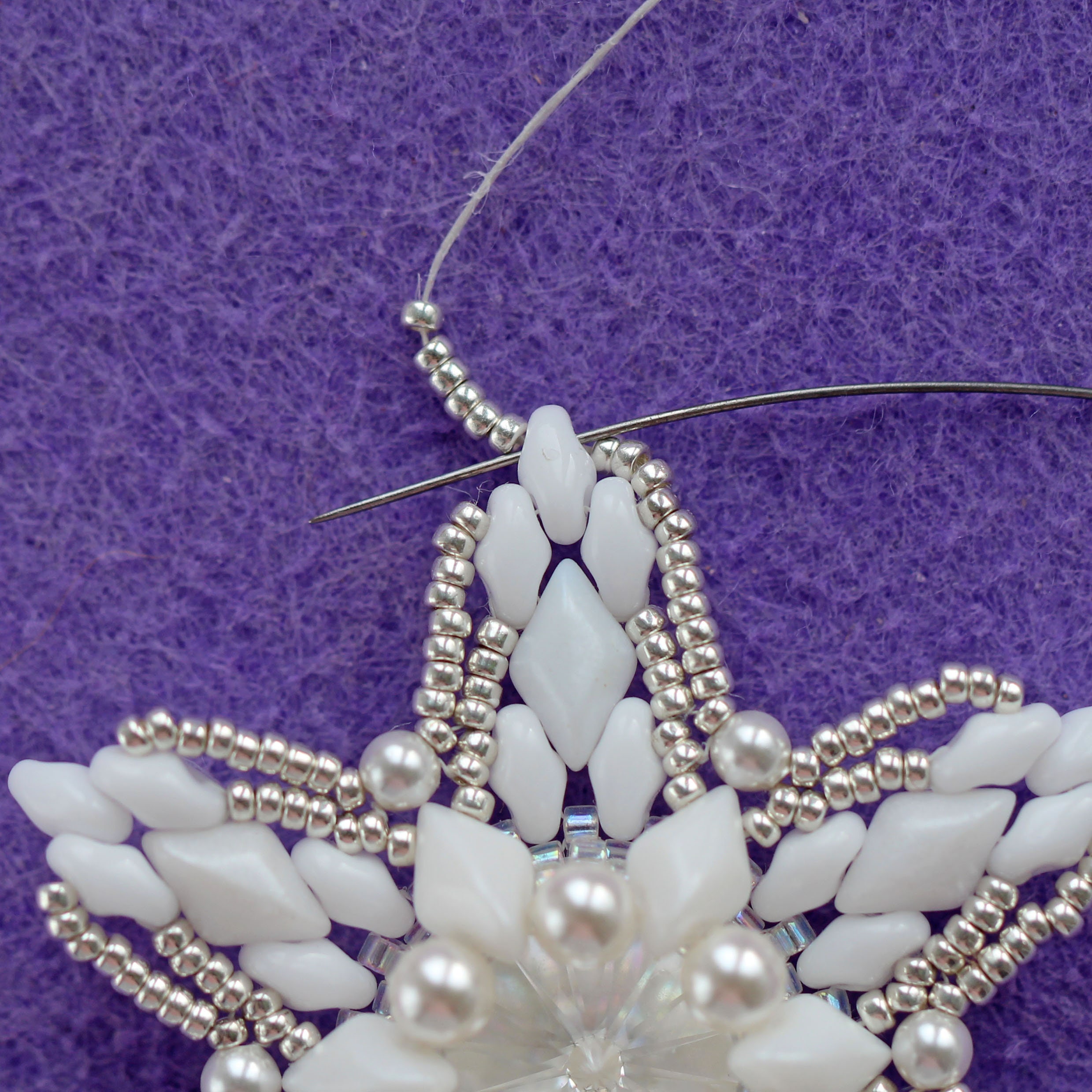 Beaded Snowflake Pattern Snowflake Pendant Tutorial - Etsy