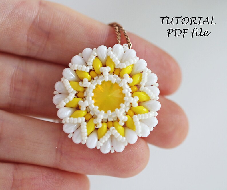 Beading Tutorial Pendant Flower Pendant Pattern Beading | Etsy