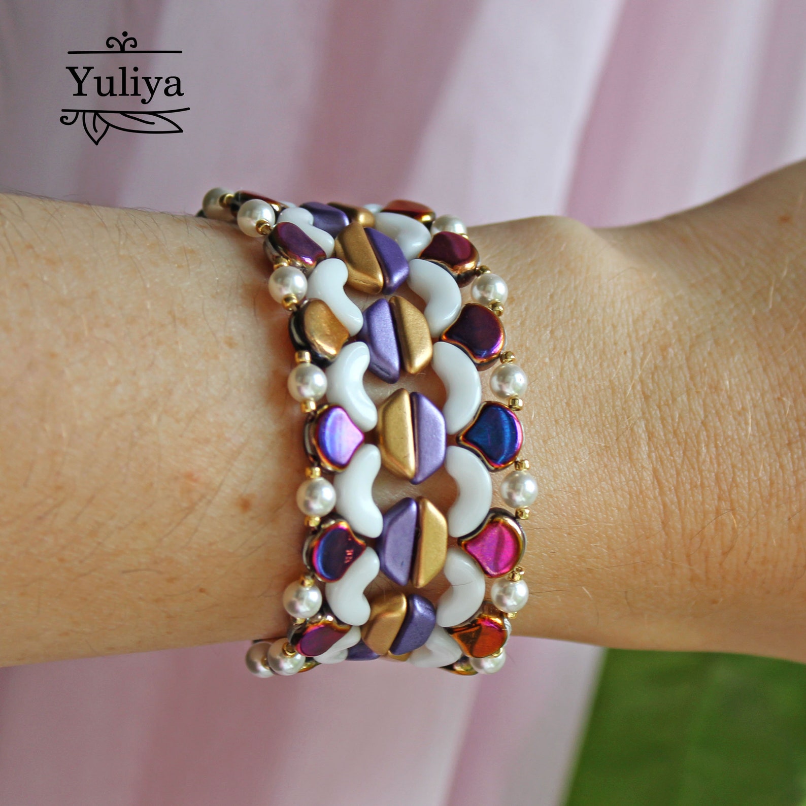 Beading Pattern Bracelet Tutorial Beaded Bracelet Pattern | Etsy