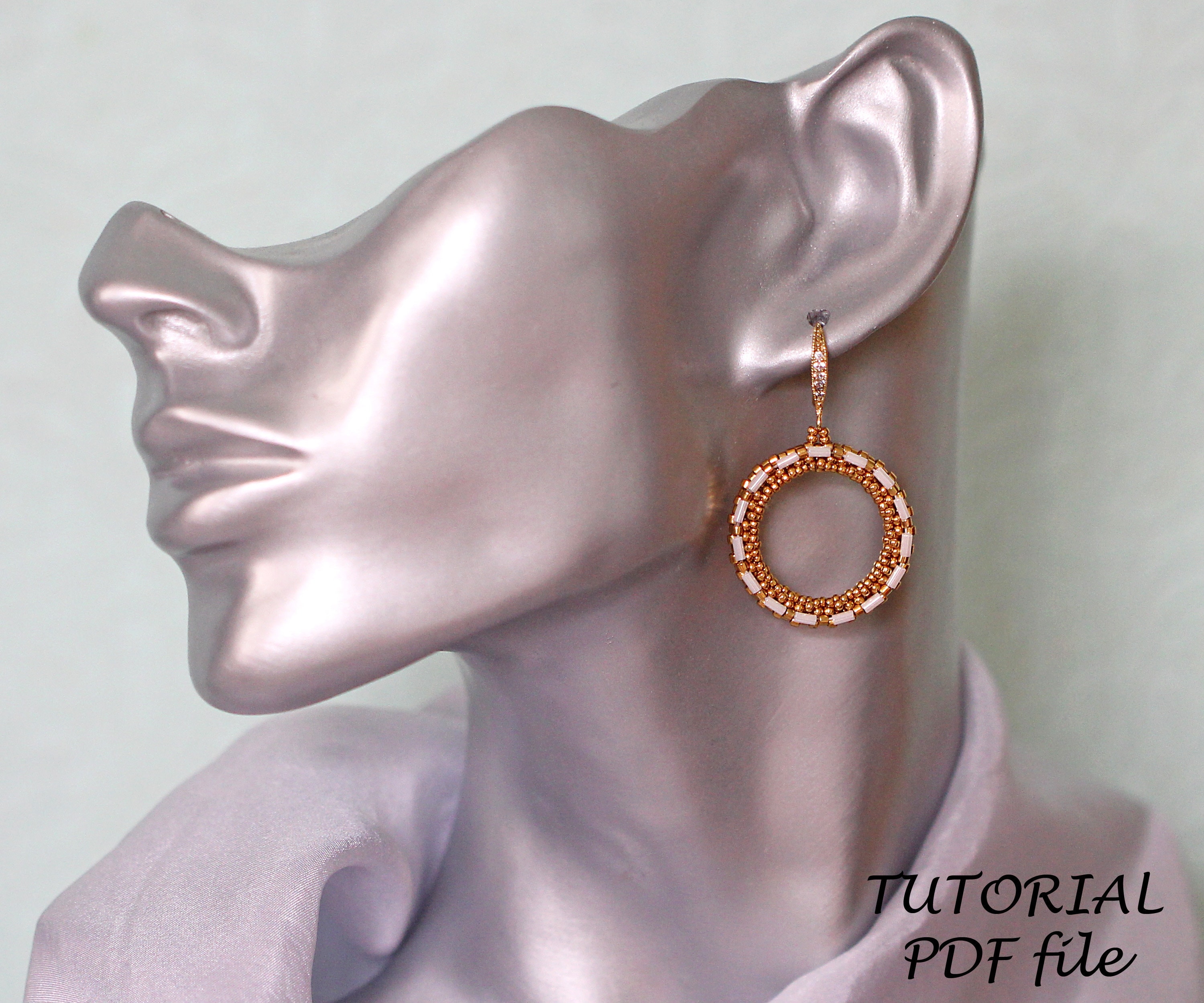 Hoop Earrings Tutorial Bead Earring Pattern Seed Bead - Etsy